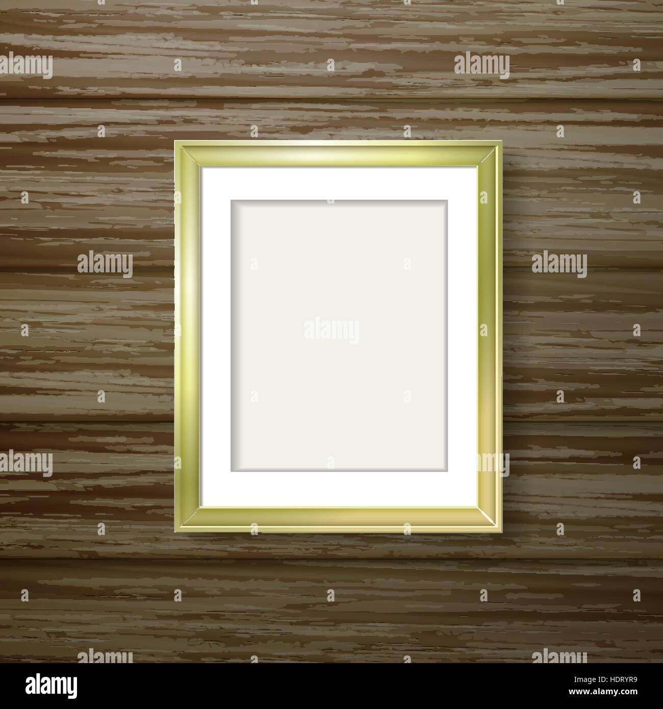 golden framework hanging on the wooden wall Stock Vector Image & Art ...