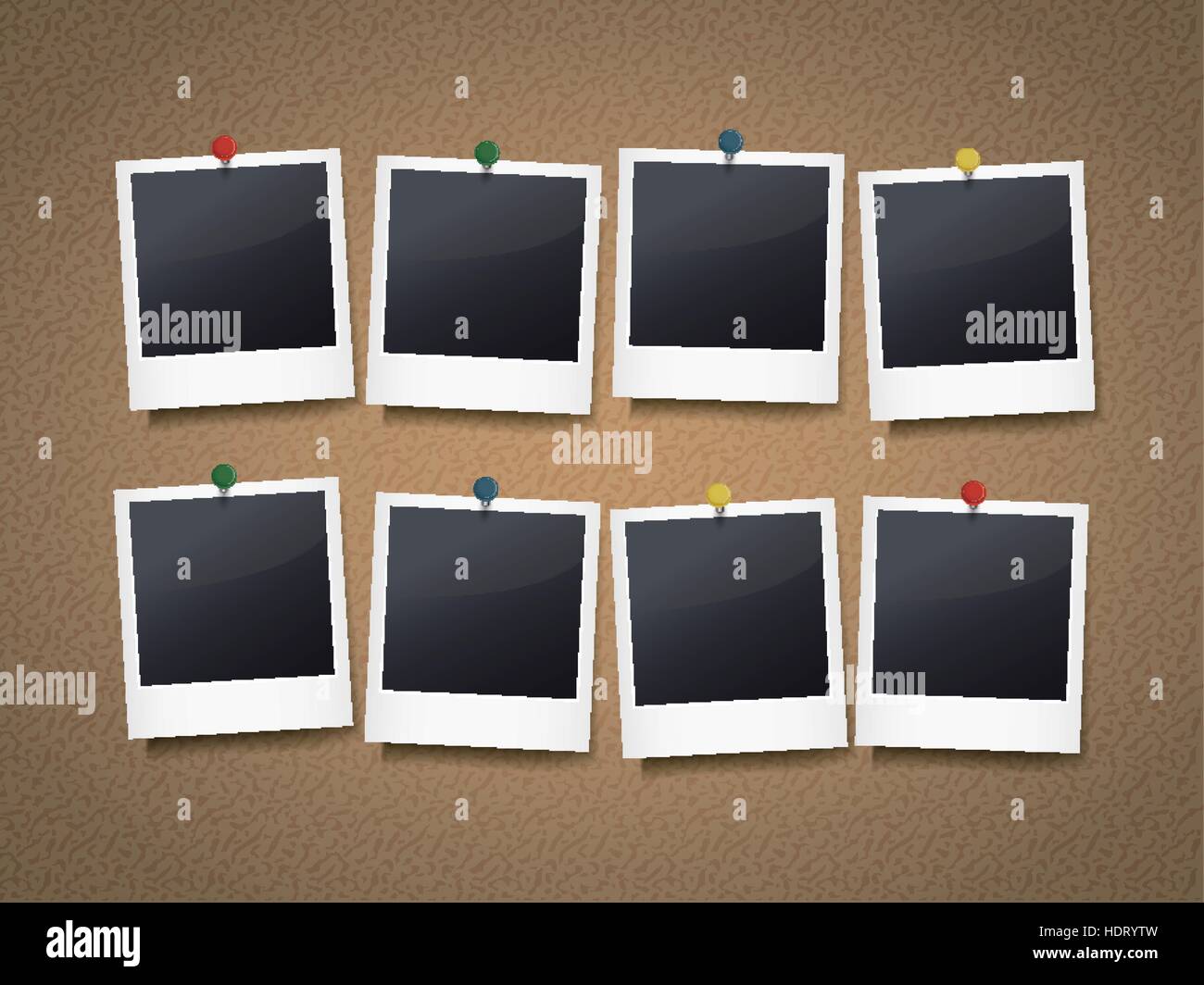 photo frames with pin isolated on corkboard Stock Vector Image & Art ...