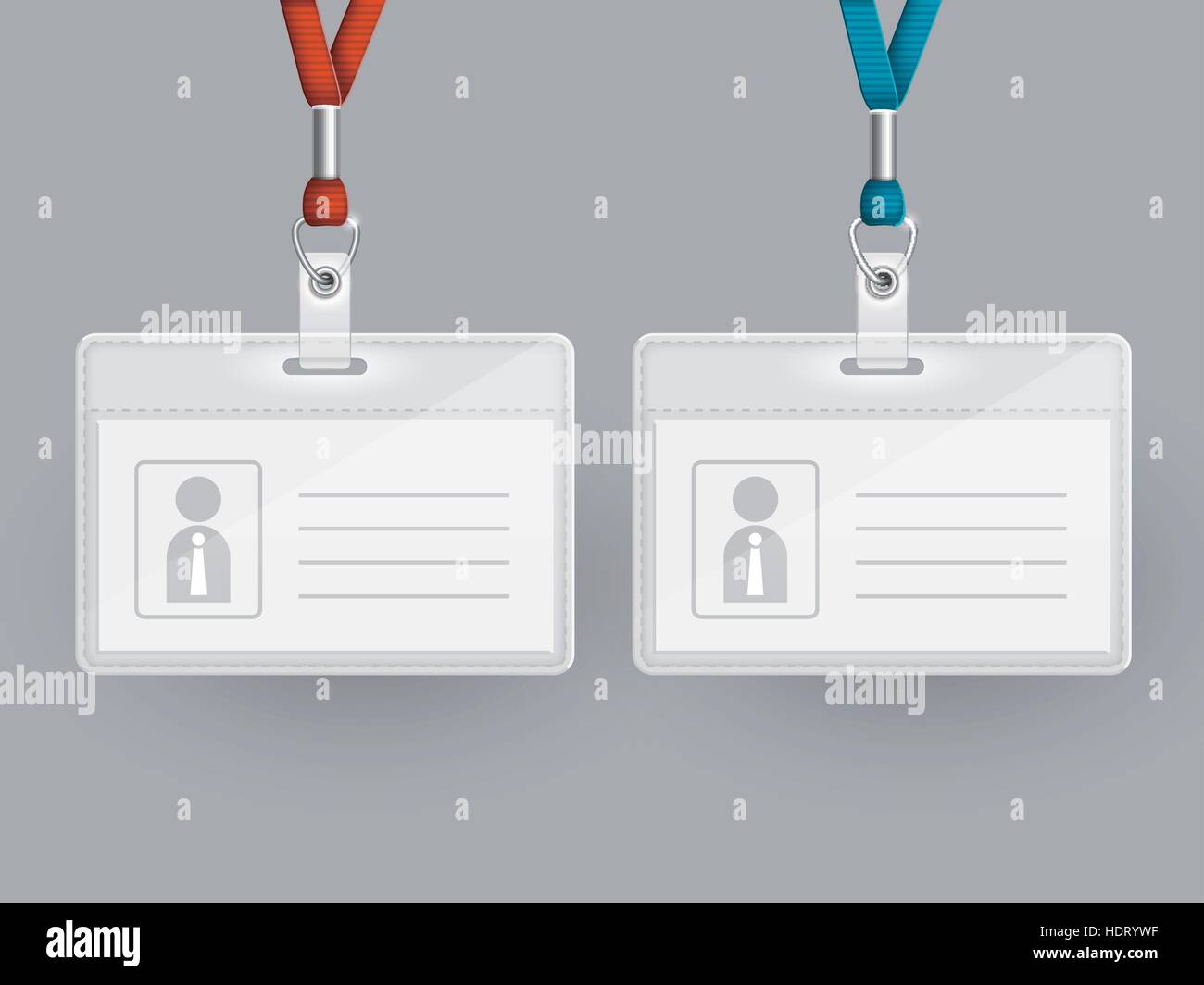 blank identification cards set template isolated on grey Stock Vector ...