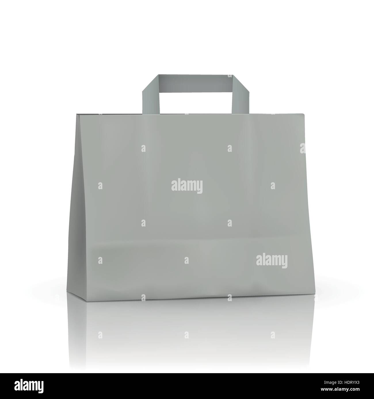 blank paper bag in grey isolated on white background Stock Vector Image ...