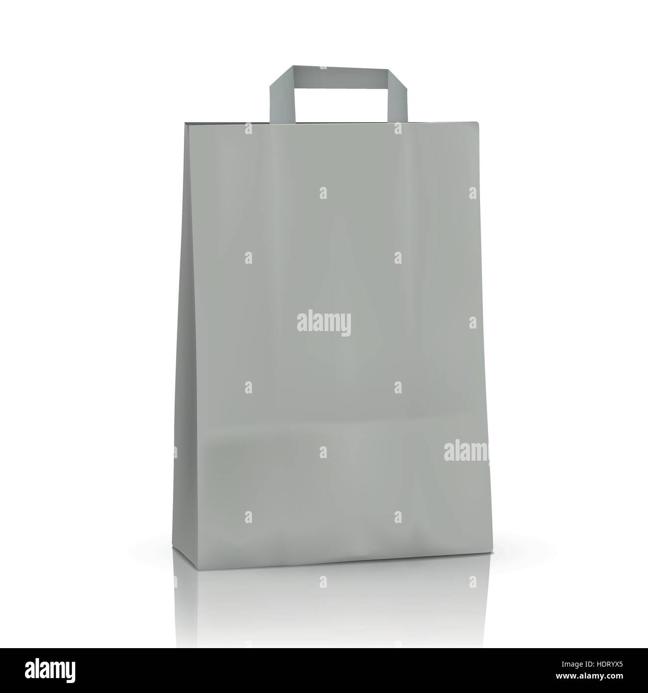 blank paper bag in grey isolated on white background Stock Vector Image ...