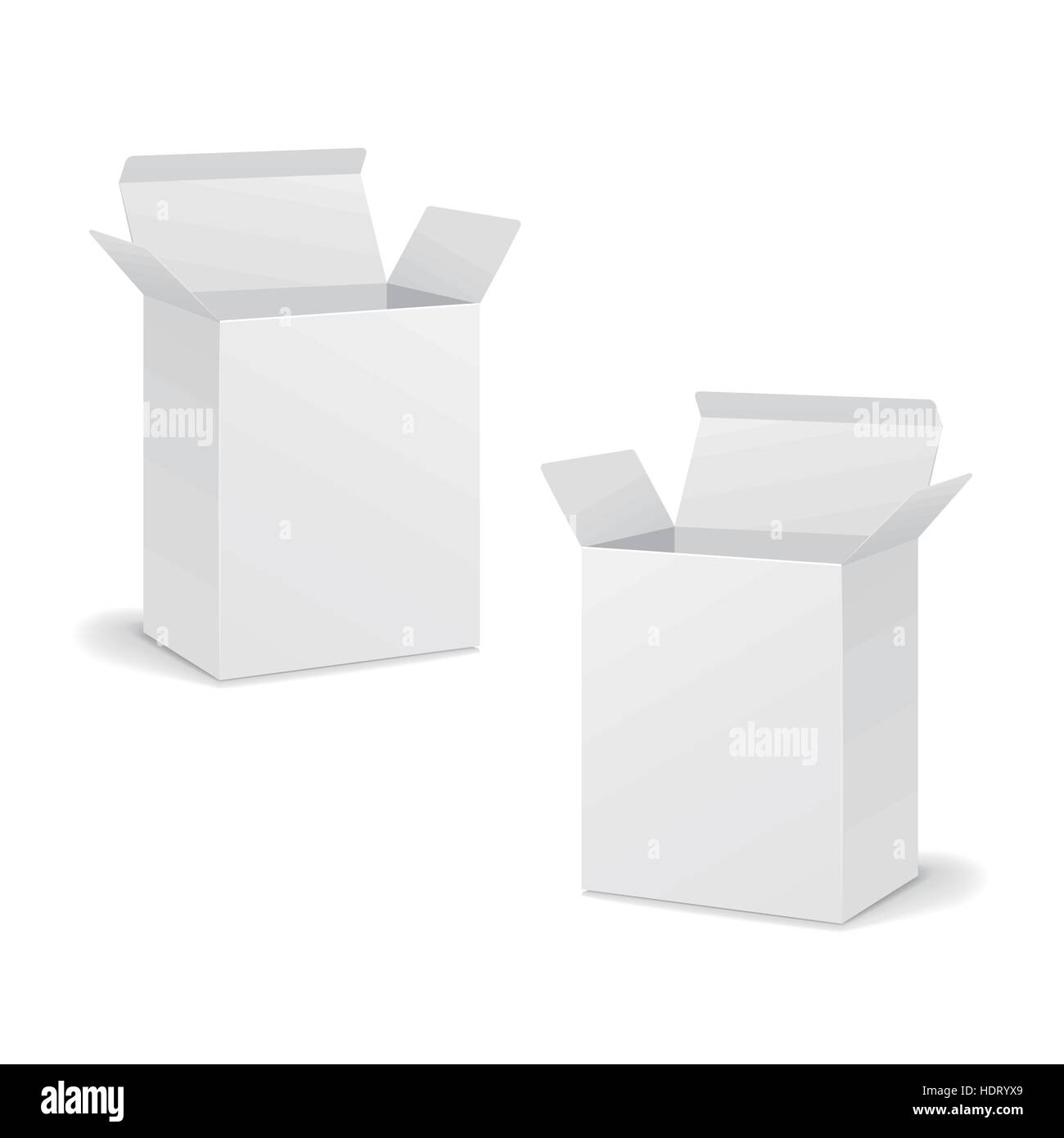 blank open boxes set isolated on white background Stock Vector Image ...