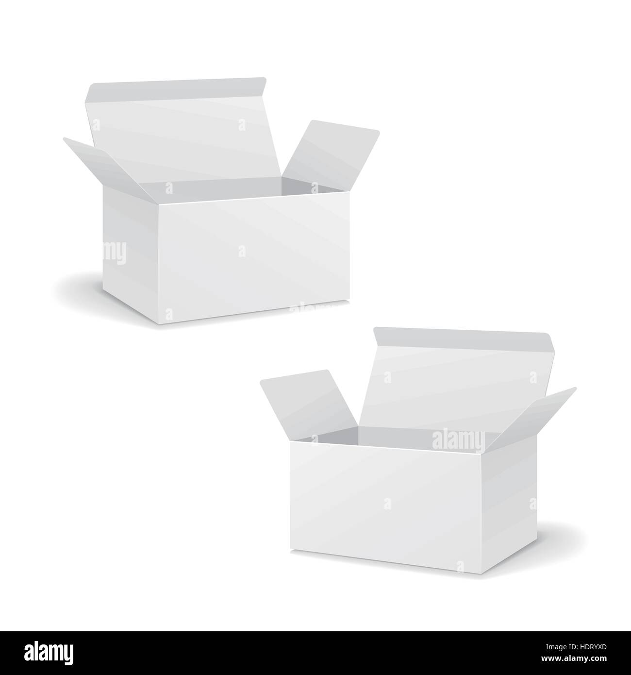 blank open boxes set isolated on white background Stock Vector Image ...