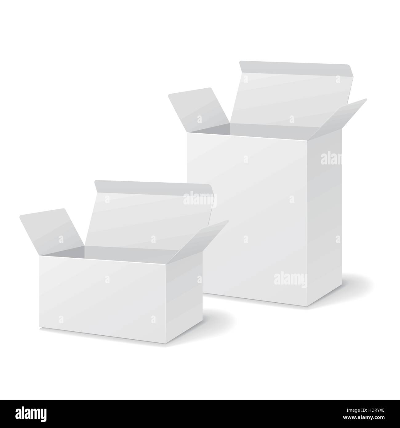 blank open boxes set isolated on white background Stock Vector Image ...