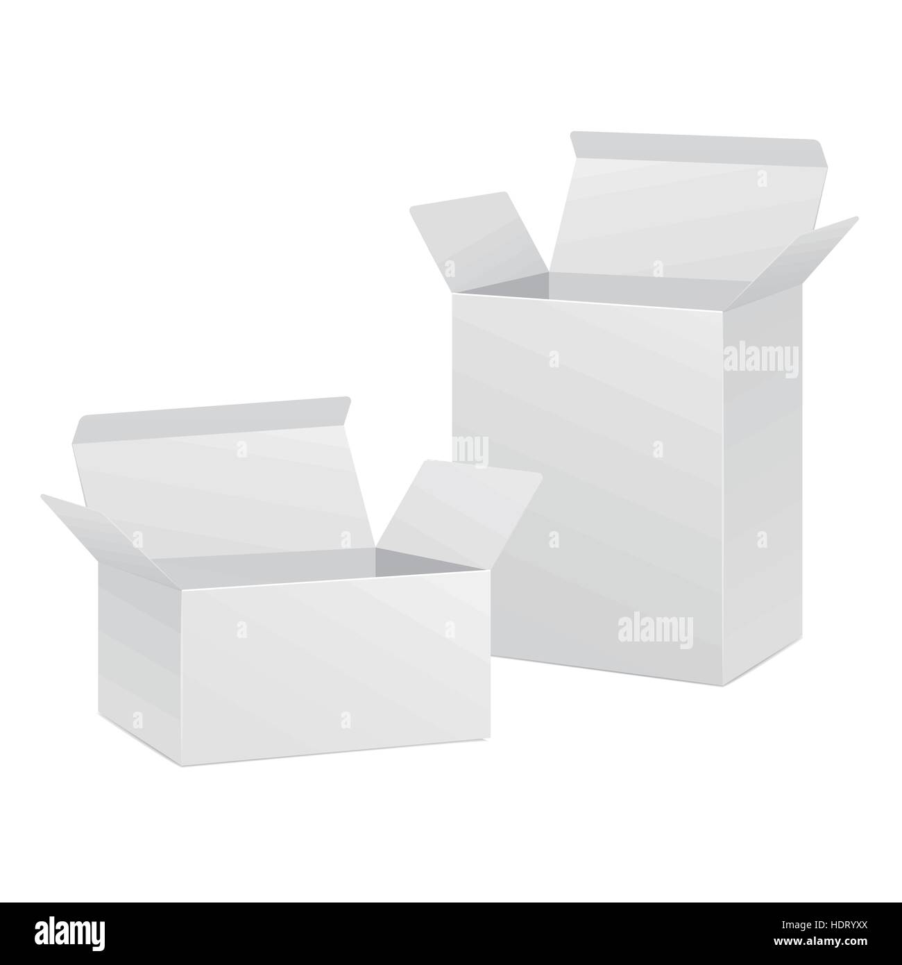 blank open boxes set isolated on white background Stock Vector Image ...