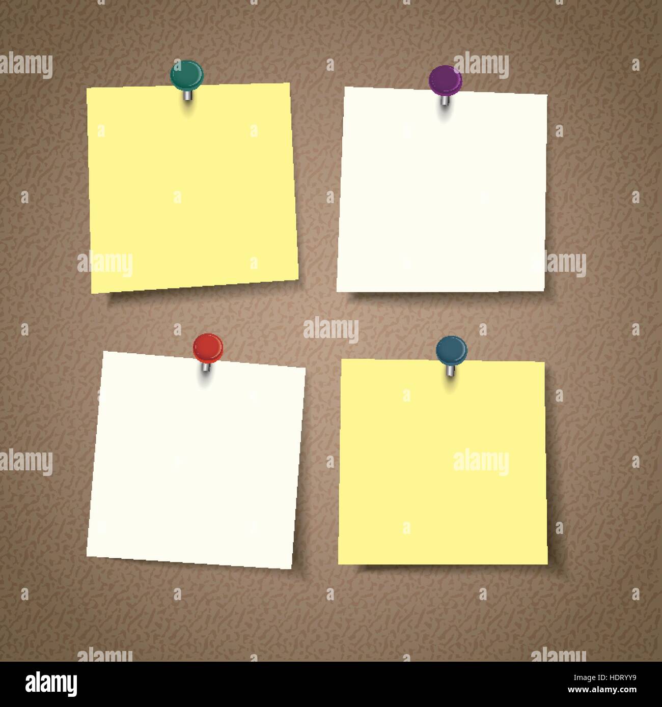 blank reminder sticky note isolated on corkboard Stock Vector Image ...