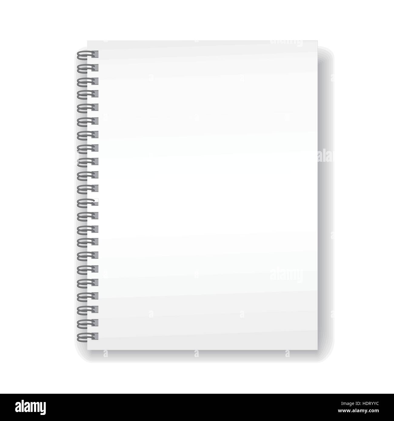 blank spiral notebook isolated on white background Stock Vector Image ...