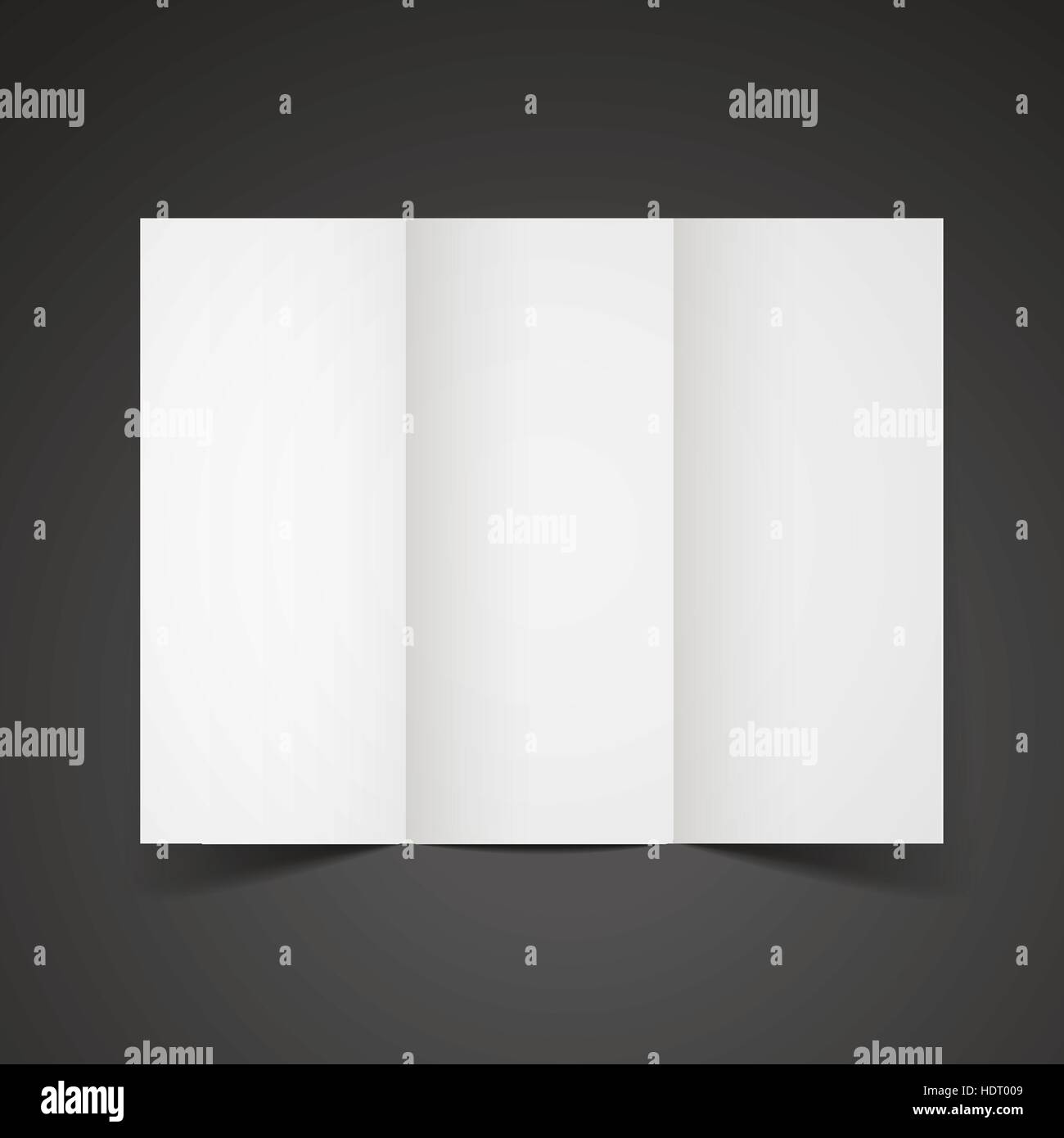 open tri-fold brochure template isolated on black background Stock ...