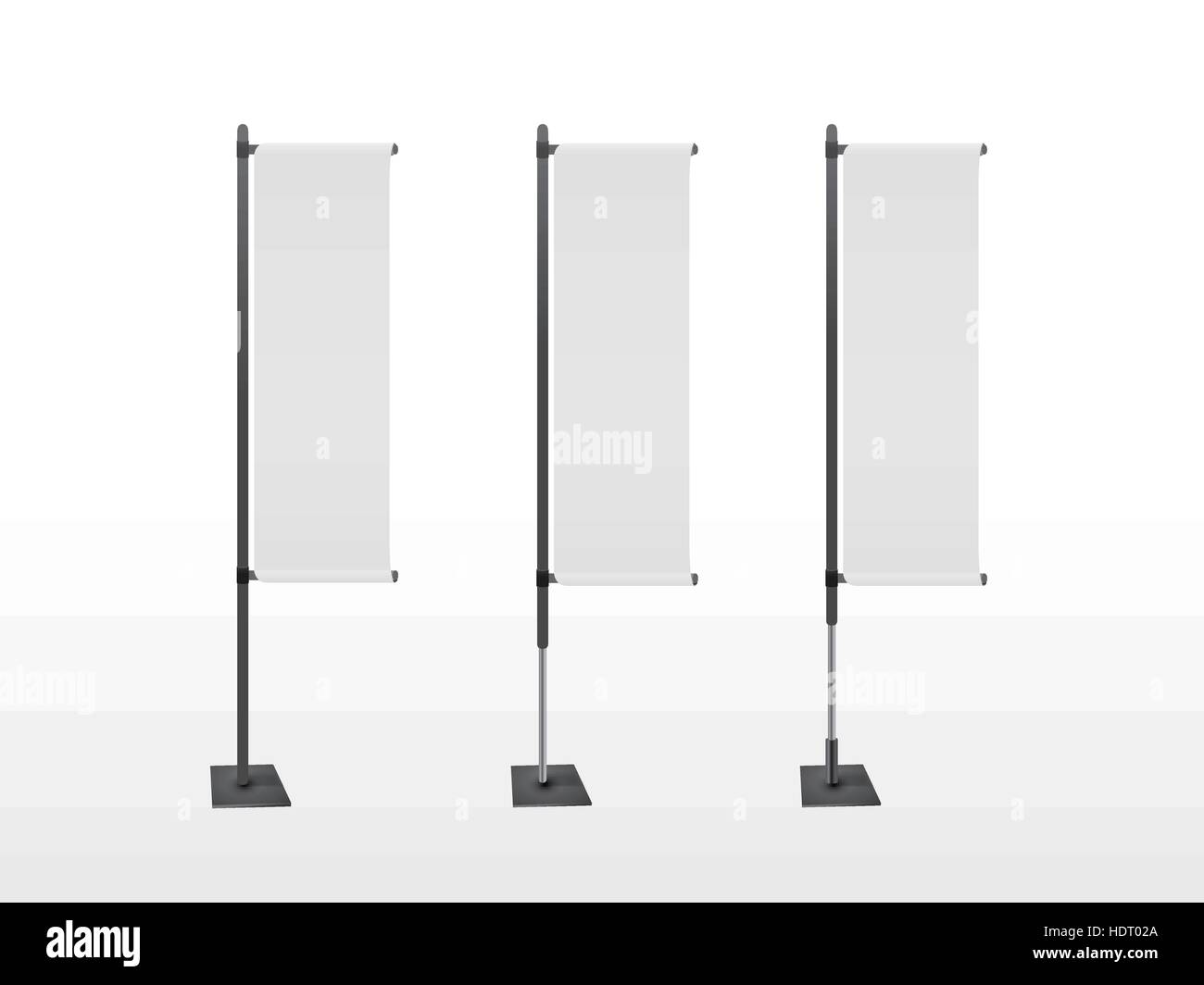 blank banner flags set isolated on white background Stock Vector Image ...