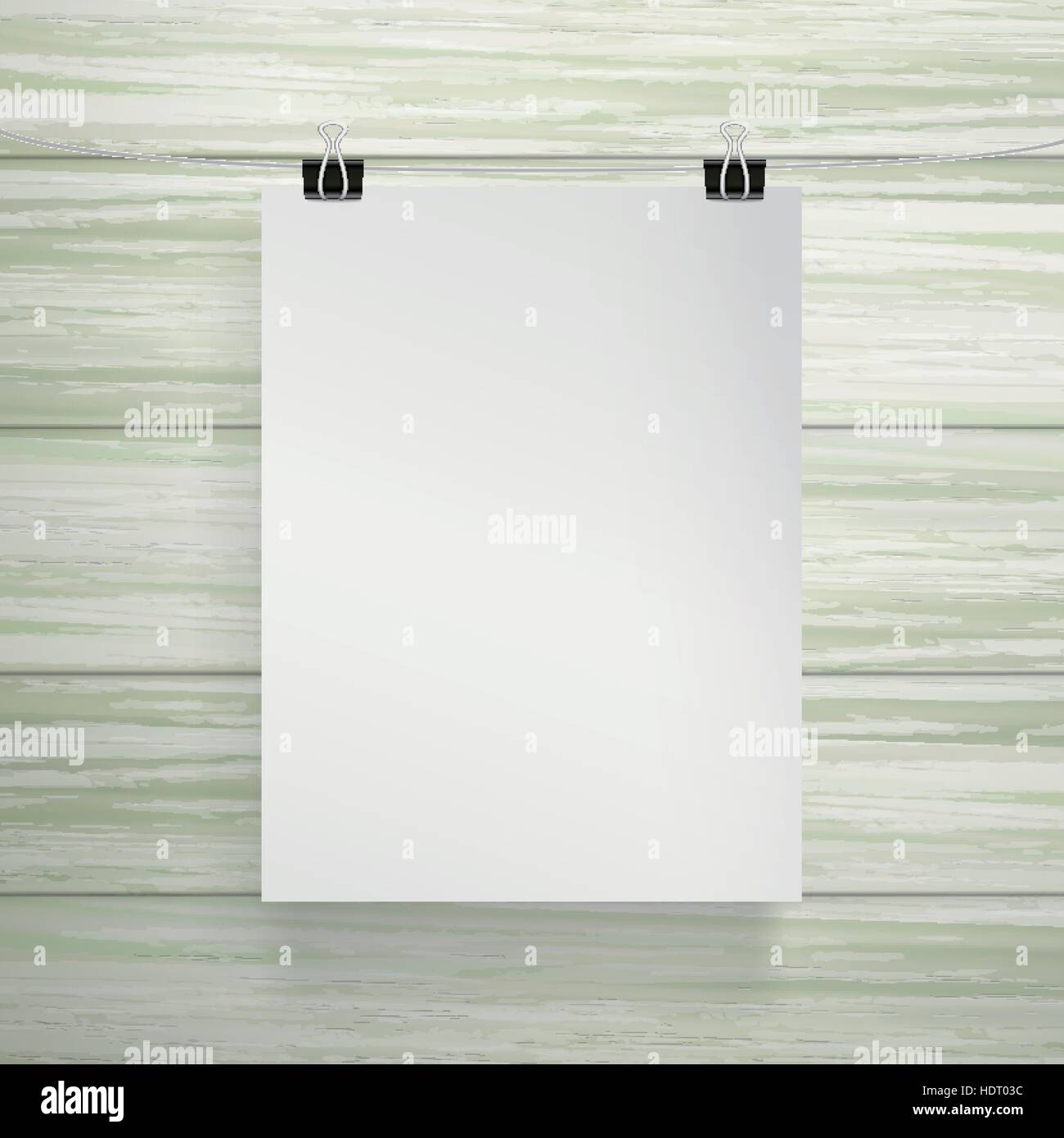 blank white paper hang over the wall Stock Vector Image & Art - Alamy