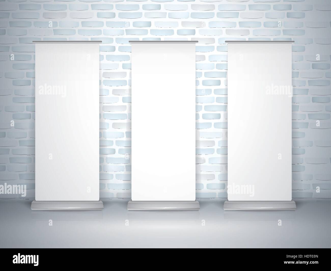 White pull up banner hi-res stock photography and images - Alamy