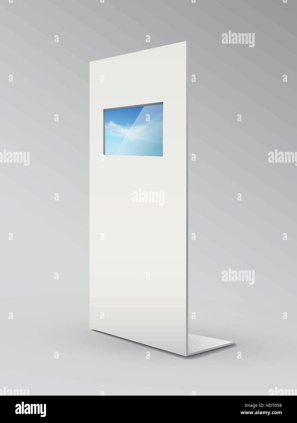 blank metal advertising stands isolated on grey Stock Vector Image ...