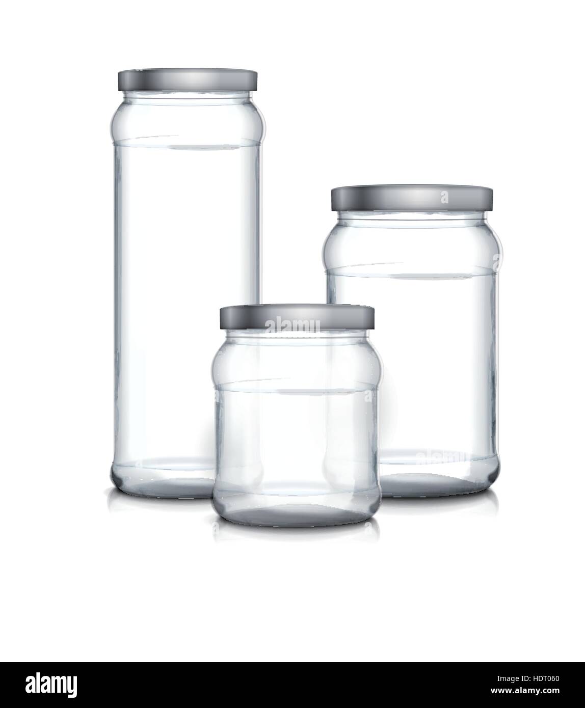 empty glass jars set isolated on white background Stock Vector Image ...