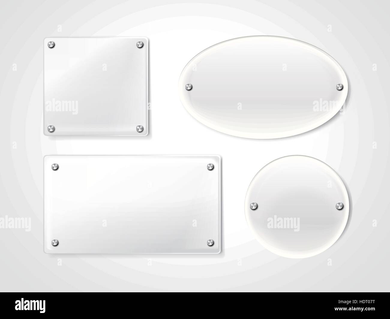 blank exhibition glass plates isolated on white background Stock Vector ...