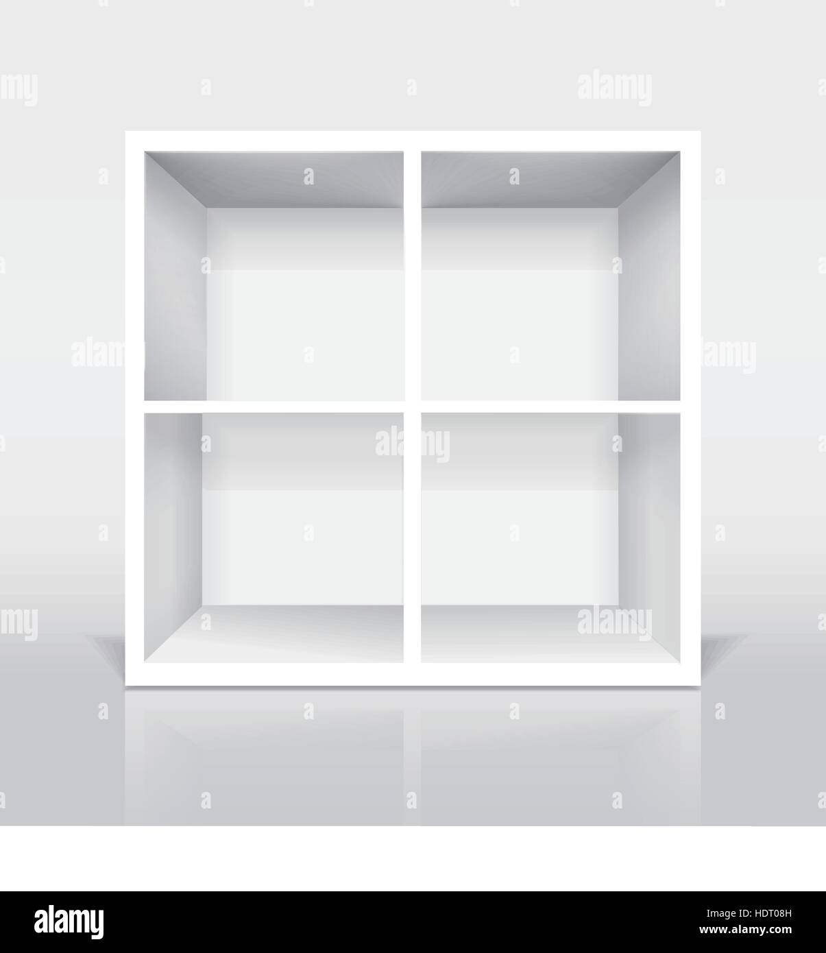 blank modern bookcase isolated on white background Stock Vector Image ...