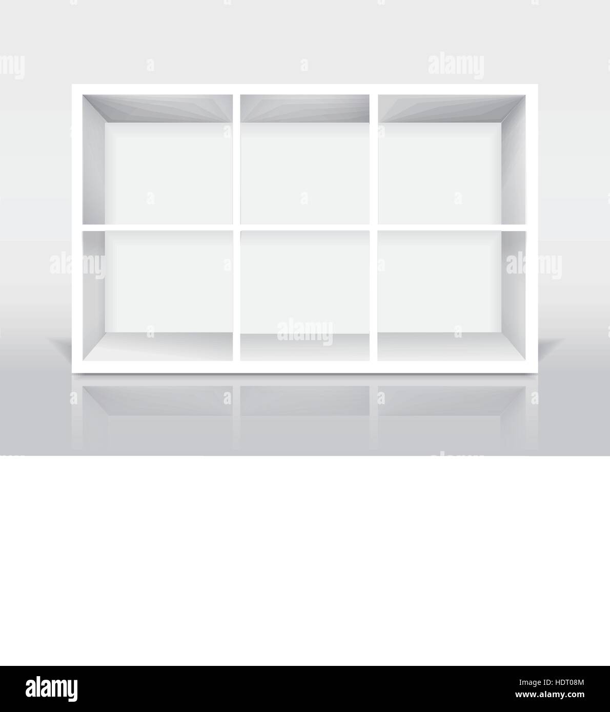 blank modern bookcase isolated on white background Stock Vector Image ...