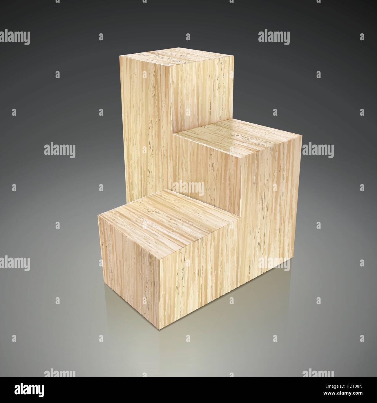wooden square stage isolated over black background Stock Vector Image ...