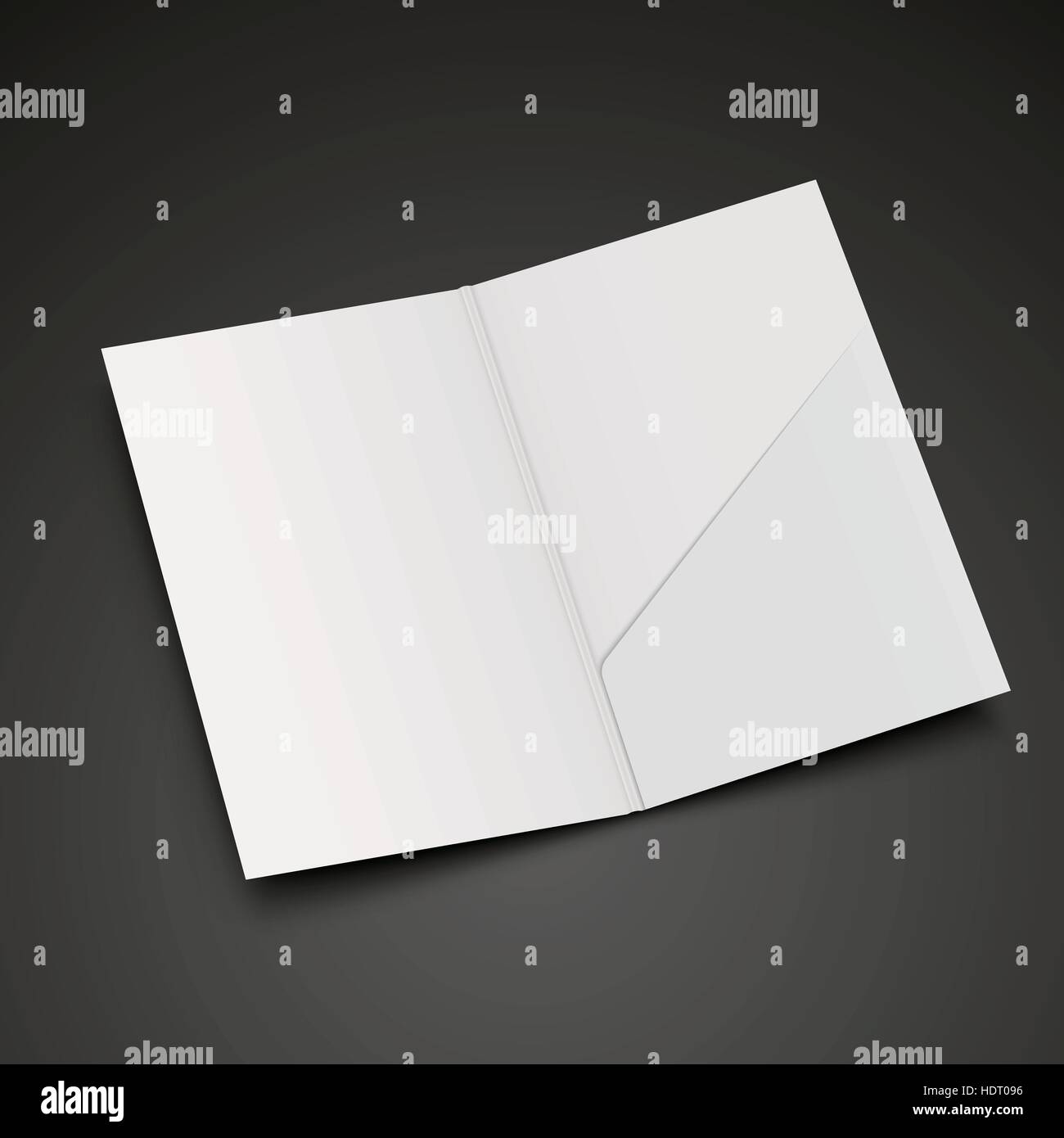blank open folder template isolated on black background Stock Vector ...