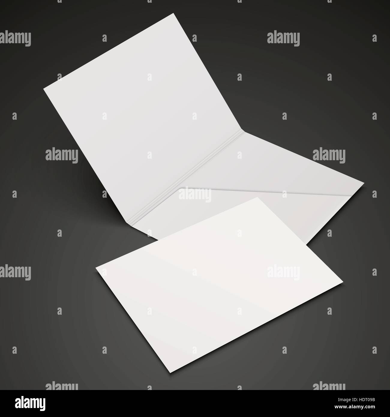 blank open folder template isolated on black background Stock Vector ...