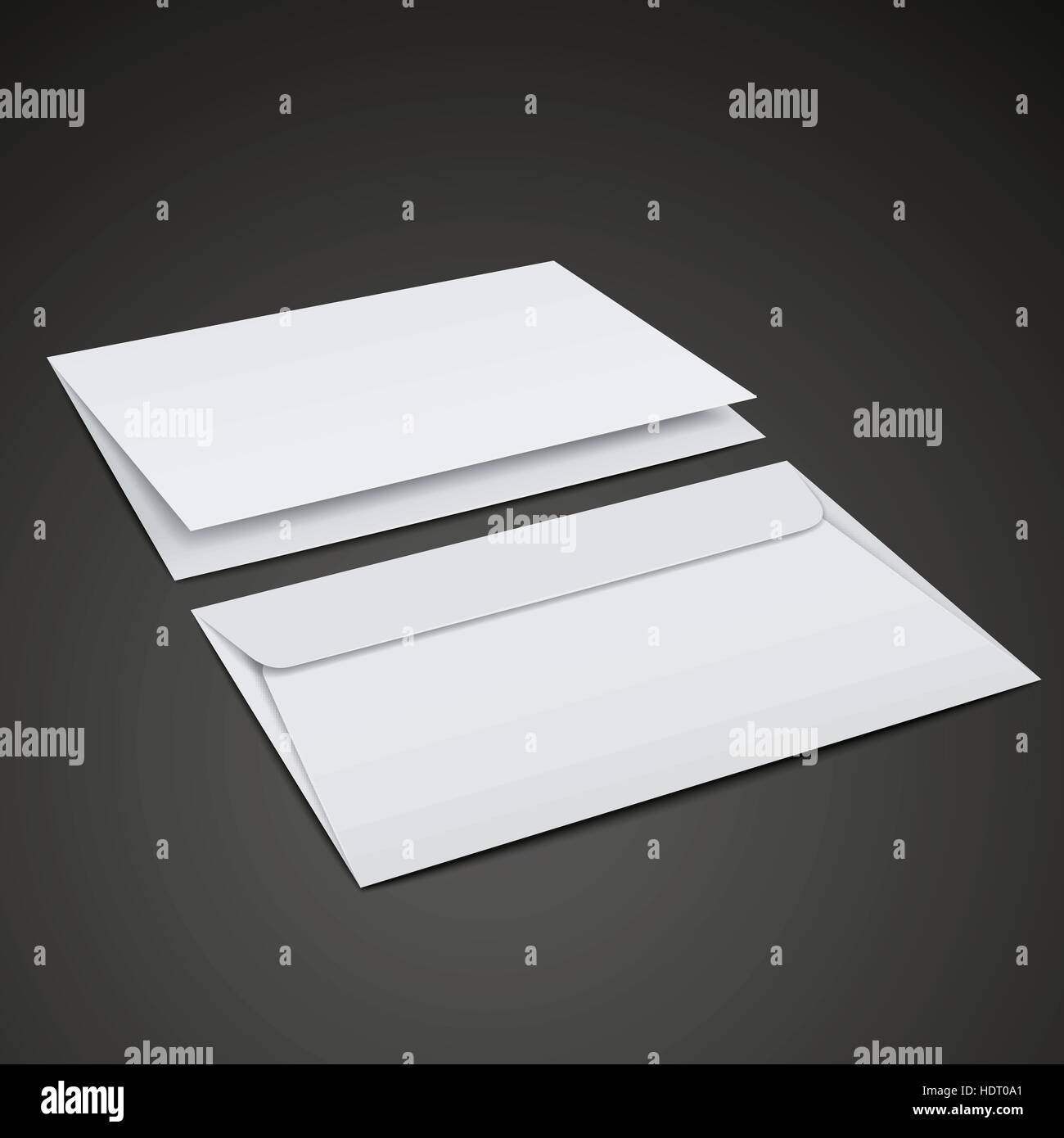 blank envelopes template isolated over black background Stock Vector ...