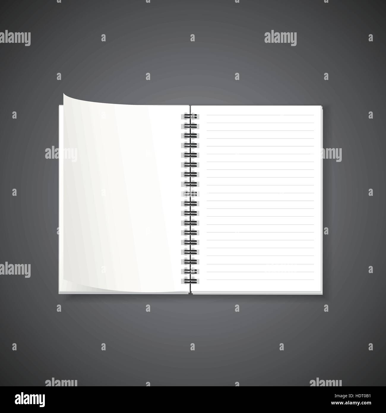 blank note book isolated on black background Stock Vector Image & Art ...