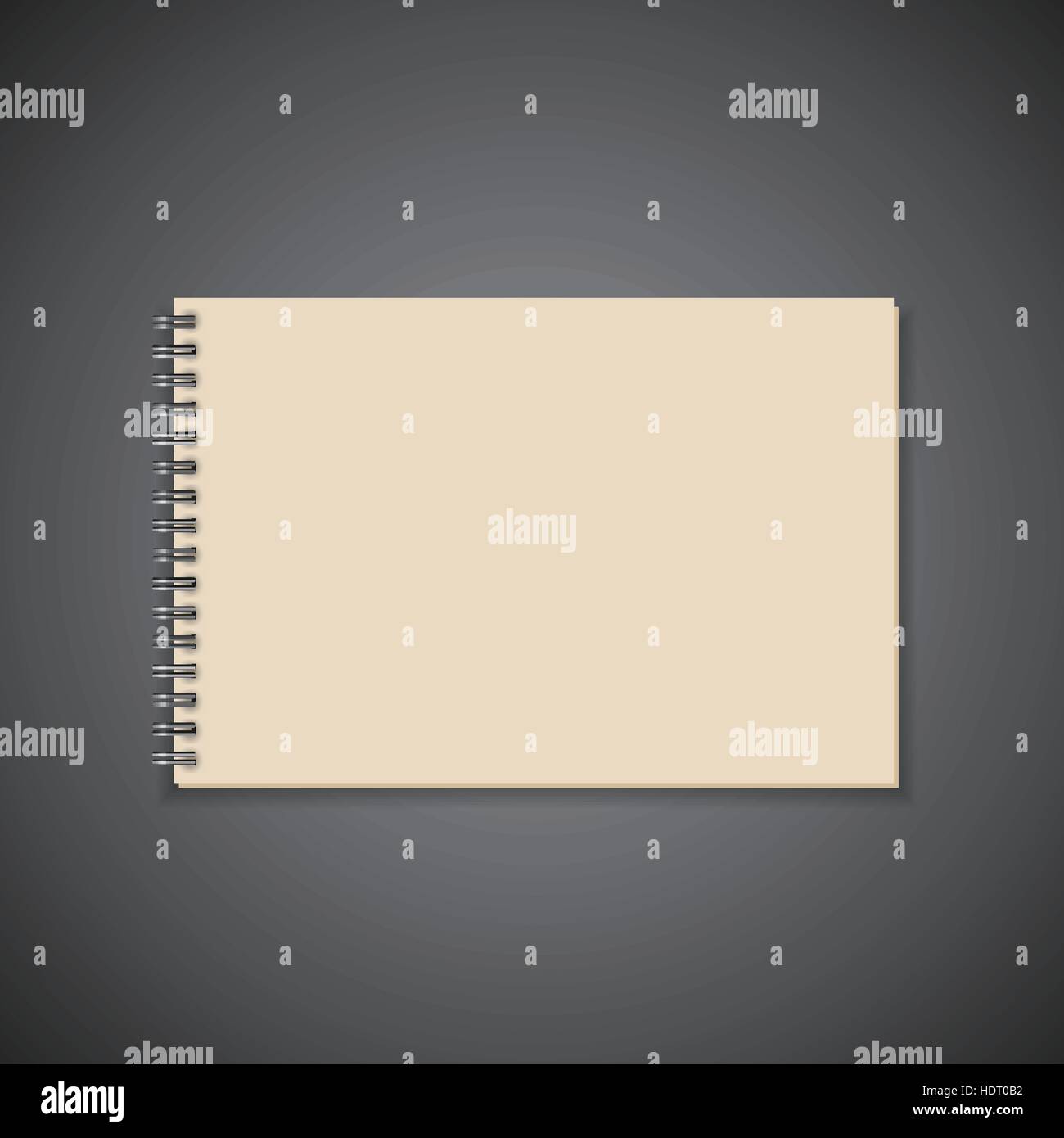 blank spiral notebook isolated on black background Stock Vector Image ...