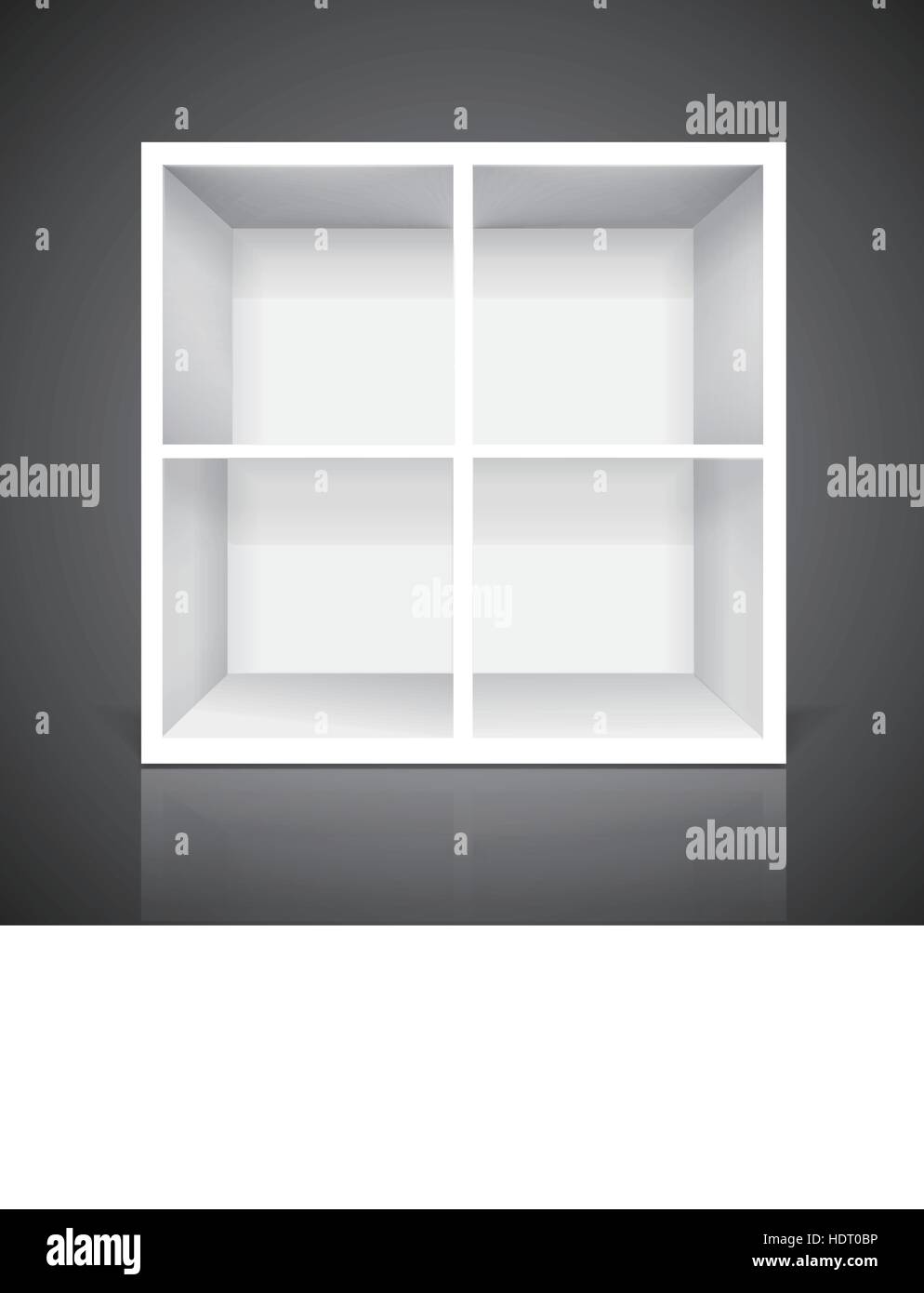 blank modern bookcase isolated over black background Stock Vector Image ...