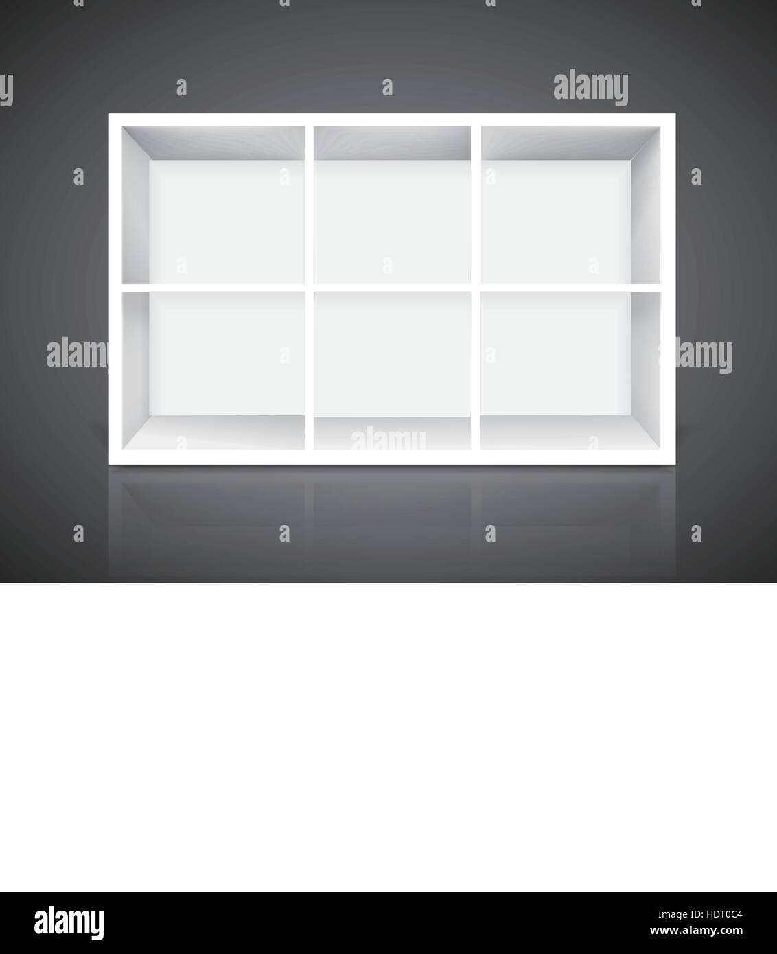 blank modern bookcase isolated over black background Stock Vector Image ...