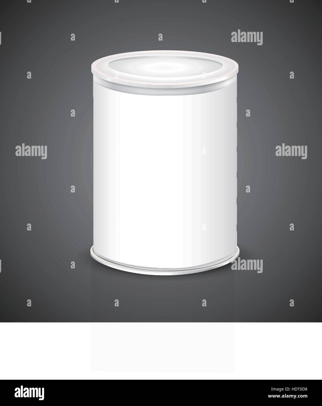 metal cans with blank label isolated on black background Stock Vector ...