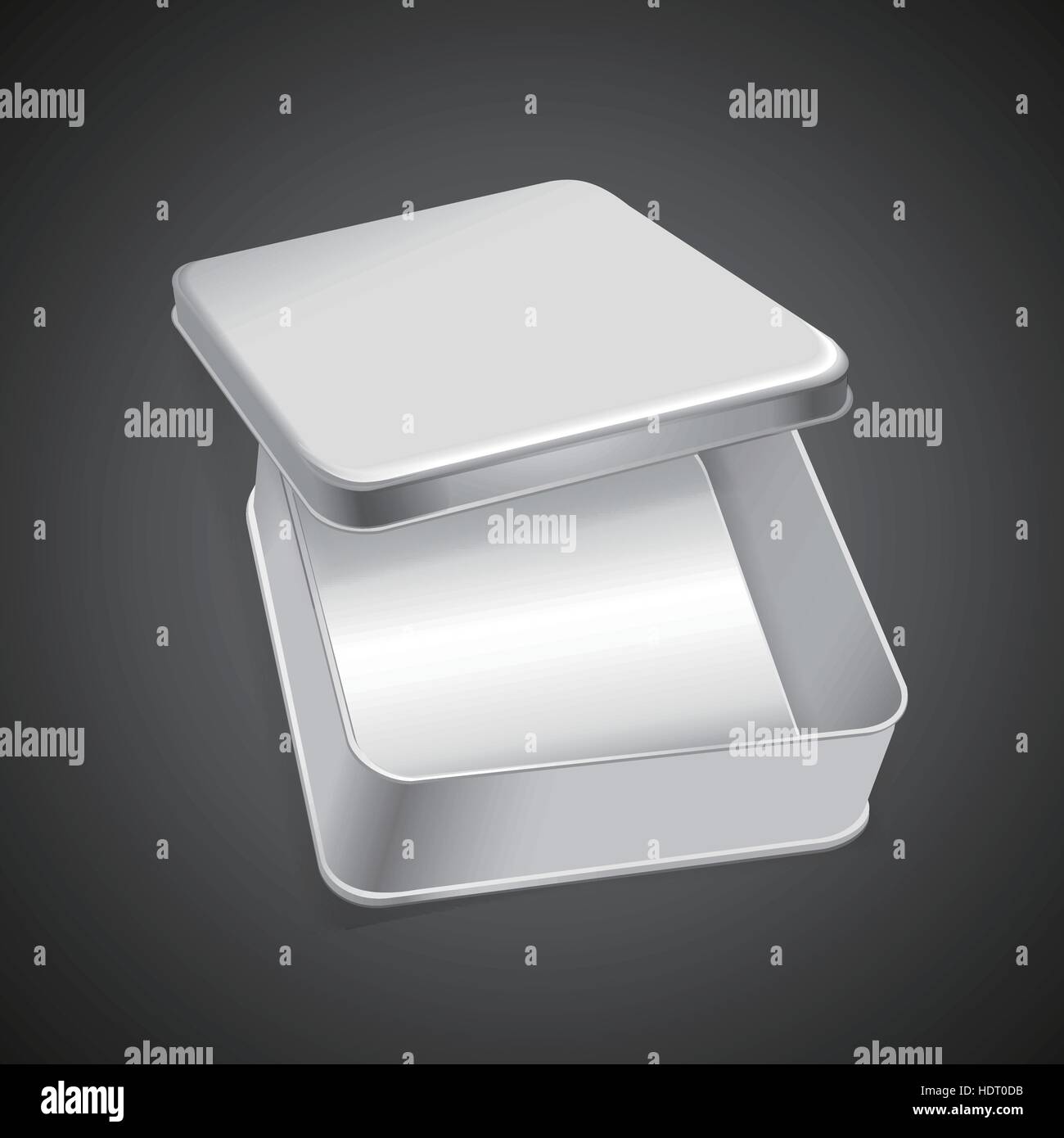 3d blank metal box template isolated on black background Stock Vector ...