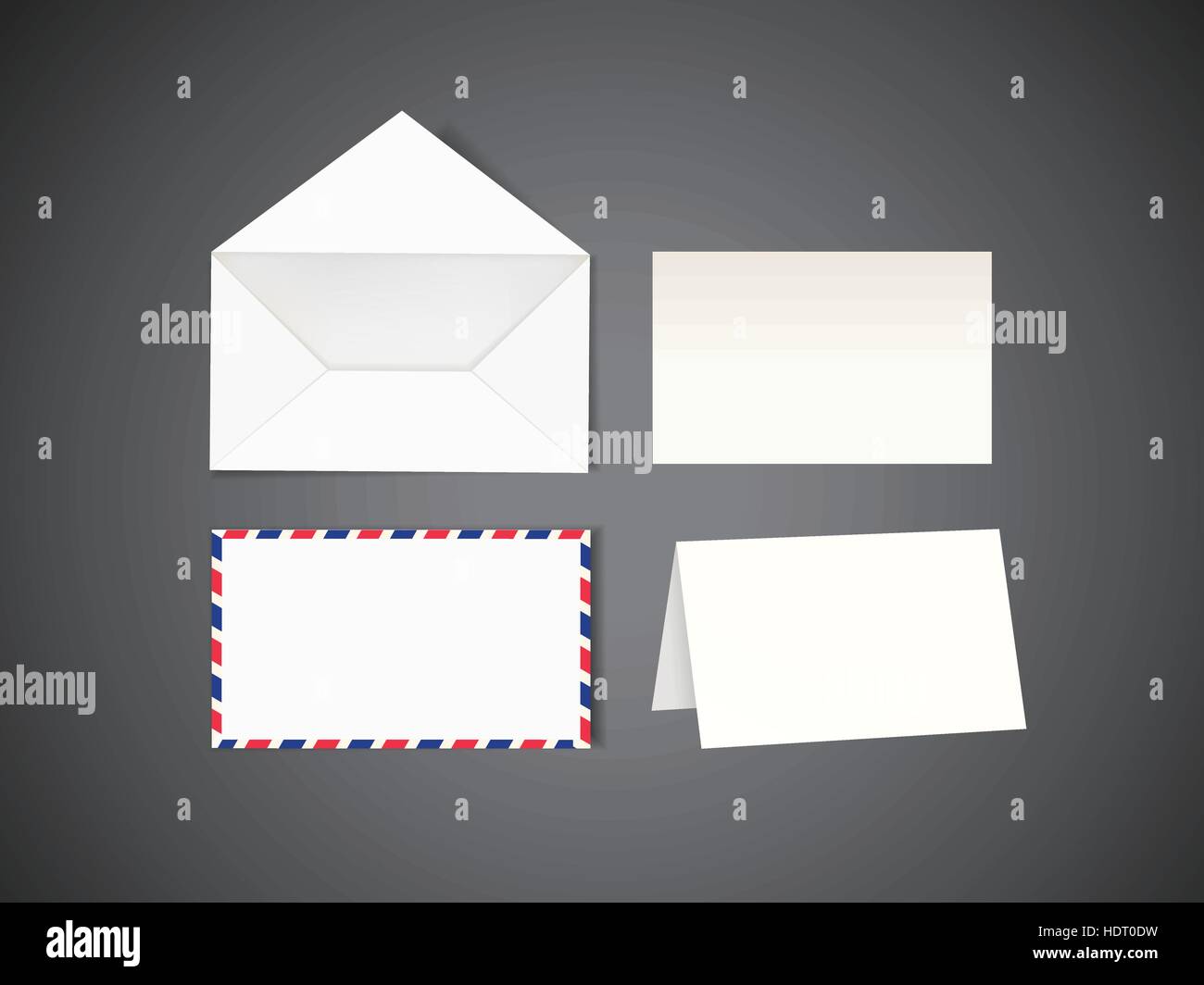 blank envelope and letter isolated on black background Stock Vector ...