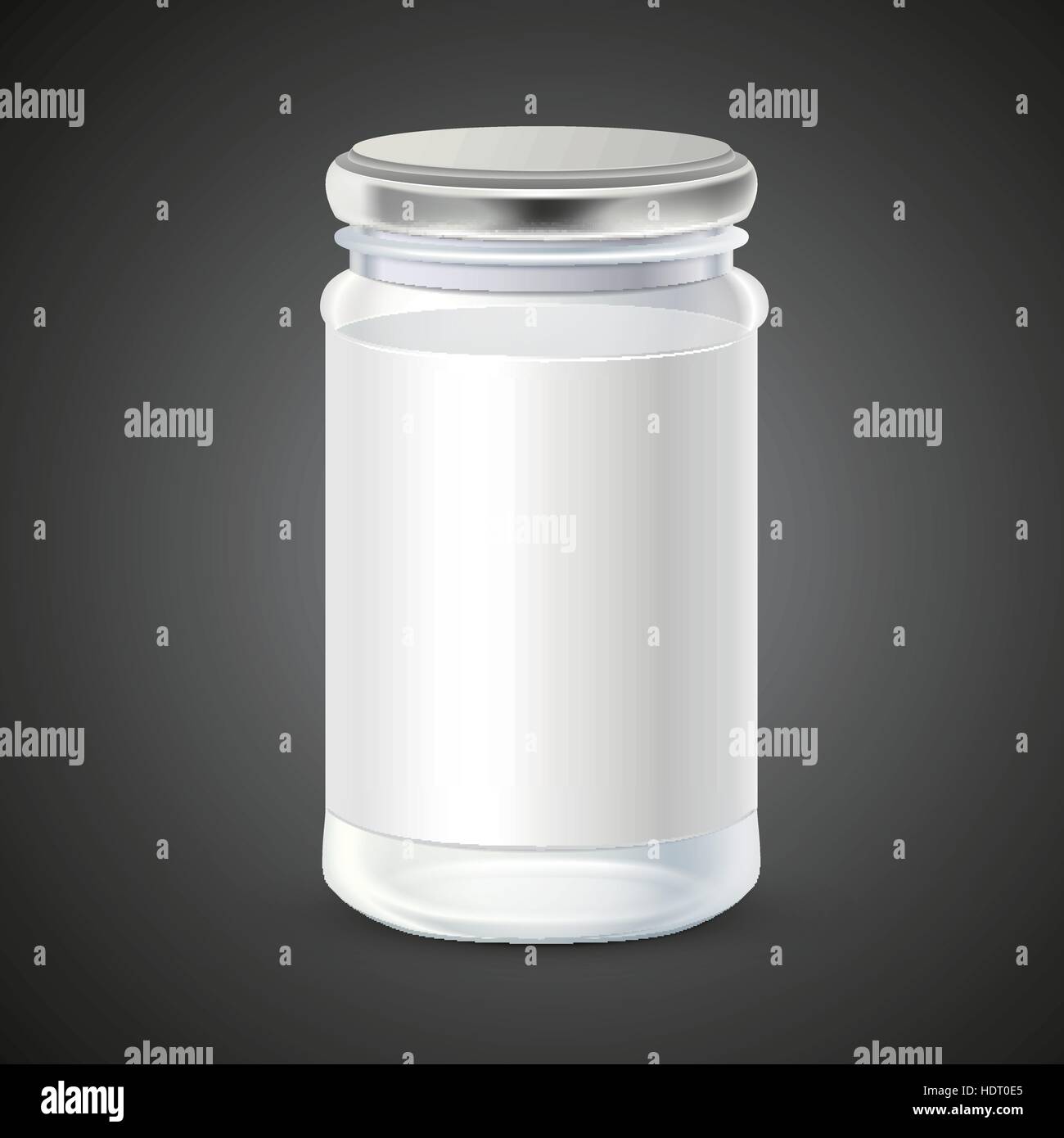 blank glass bottle with label isolated over black background Stock ...