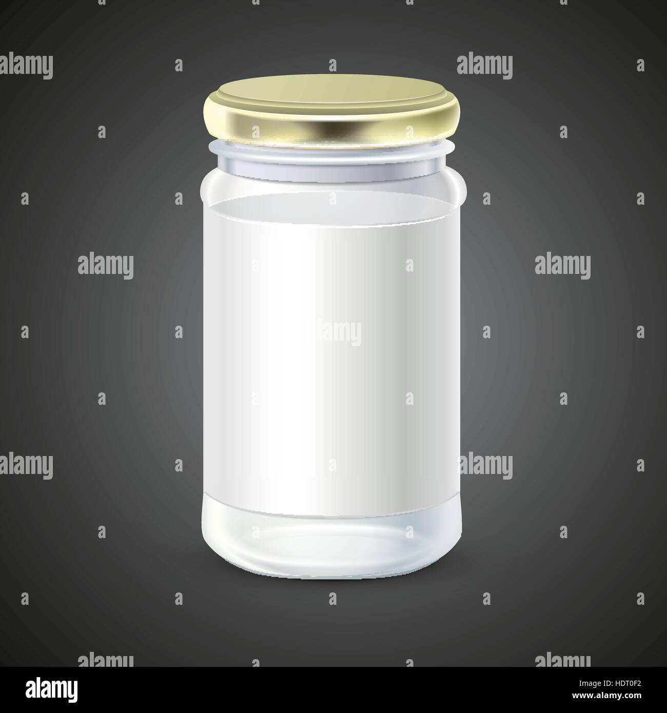 blank glass bottle with label isolated over black background Stock ...