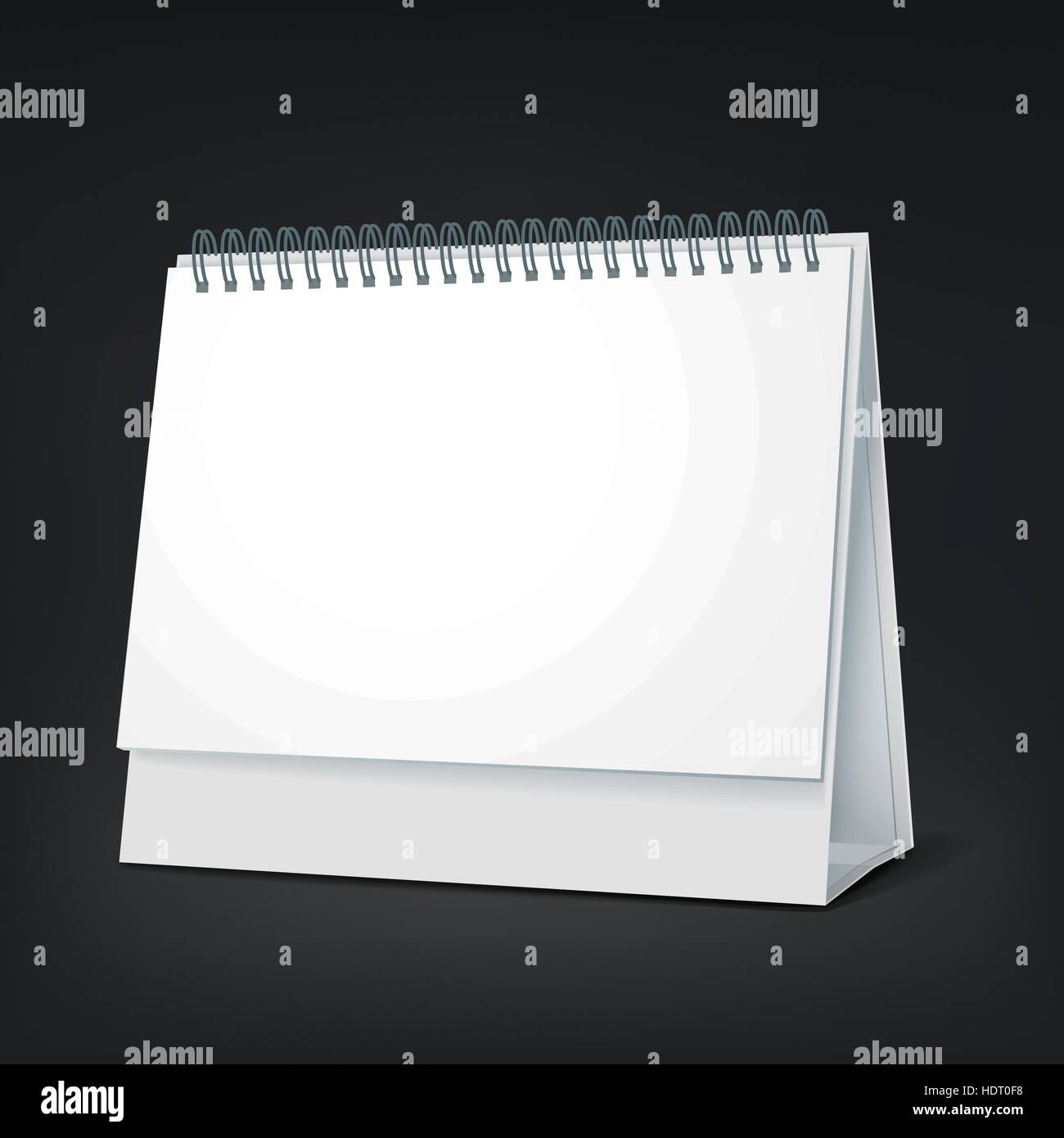 standing blank calendar isolated on black background Stock Vector Image ...