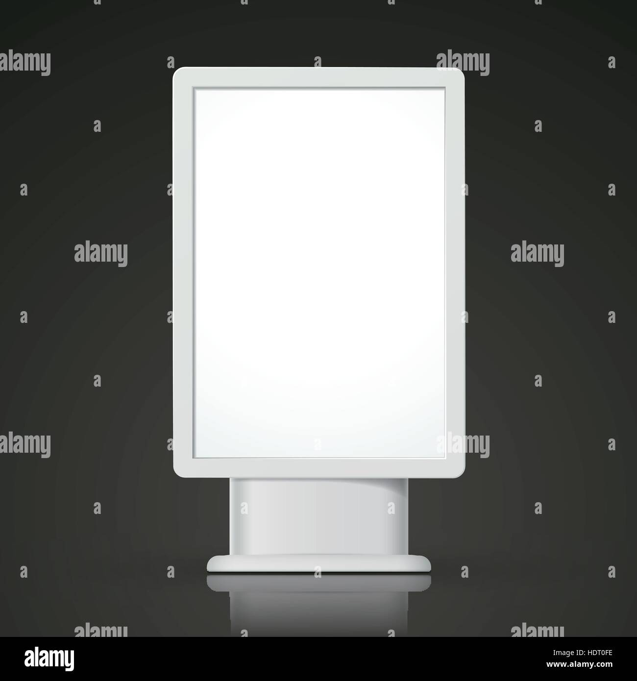 3d vertical blank light box template on black background Stock Vector ...