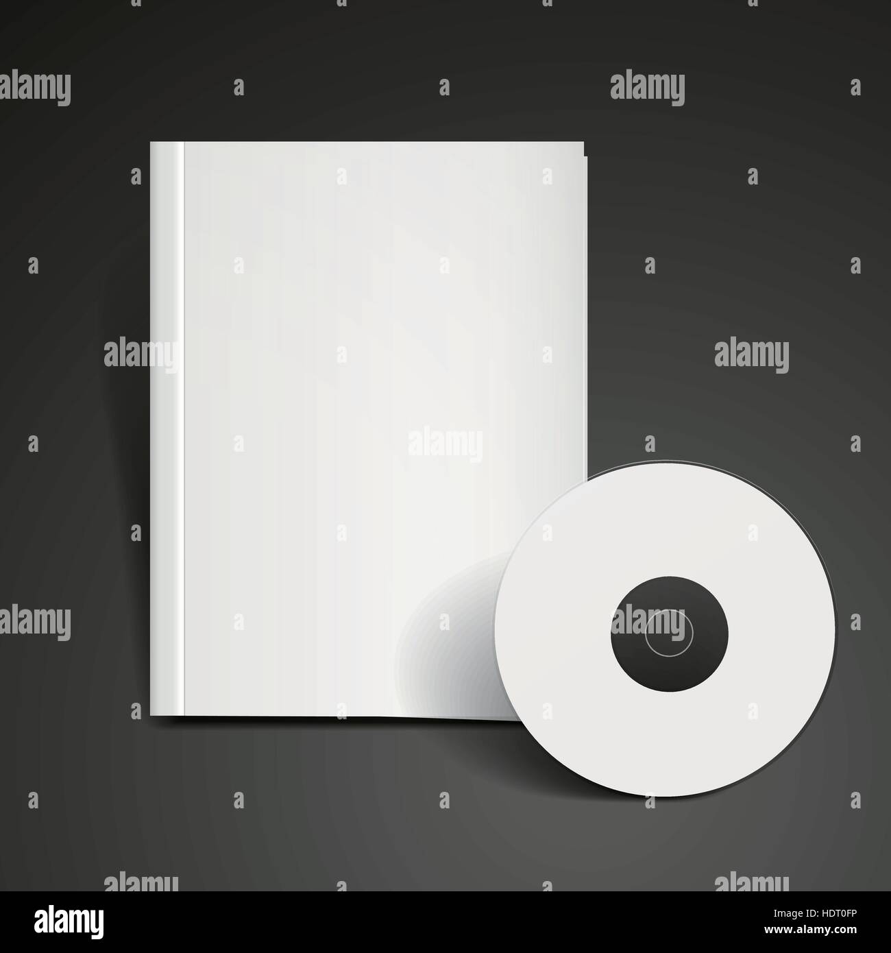 blank dvd and book cover template set over black background Stock ...