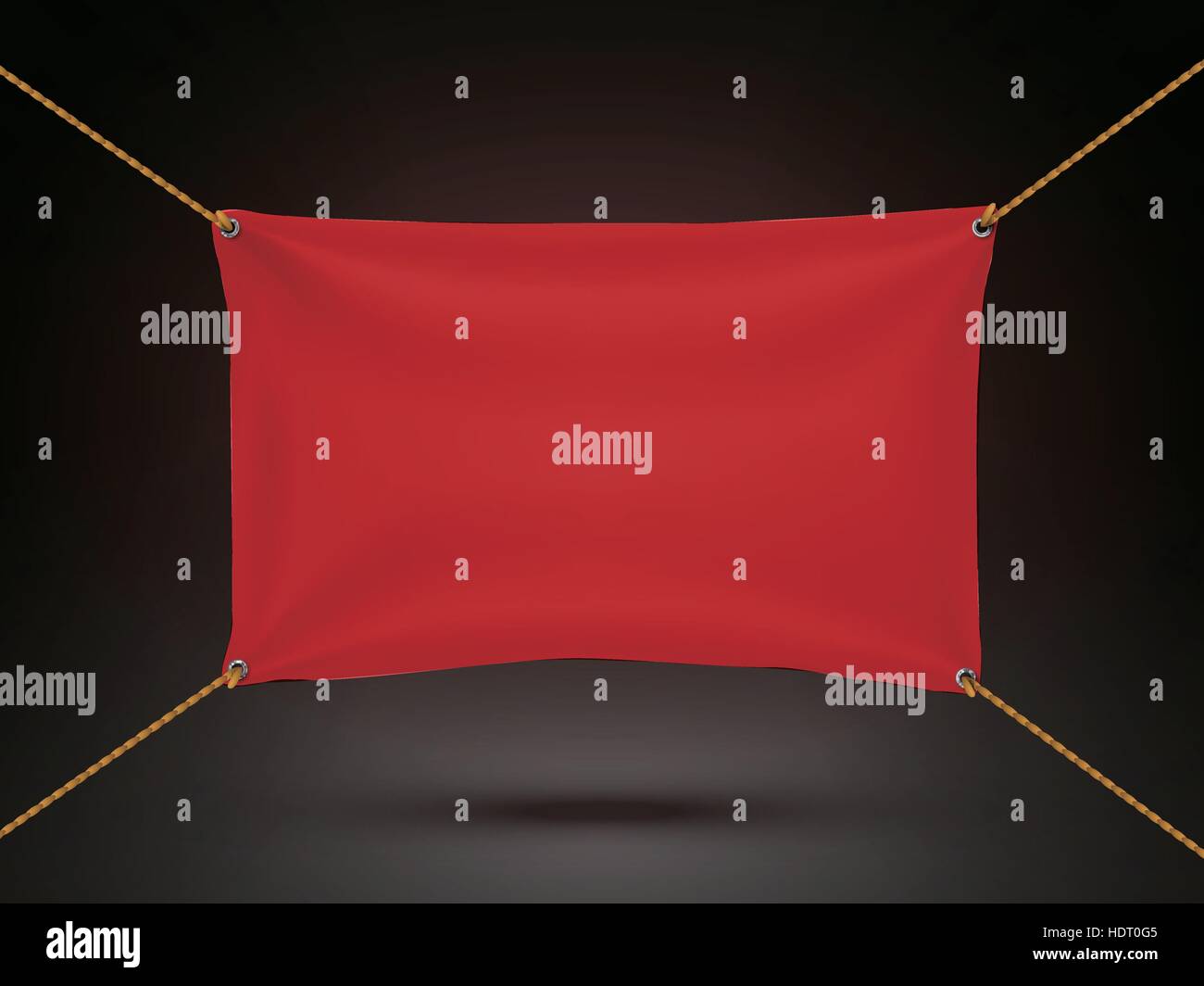 red textile banner isolated on black background Stock Vector Image ...