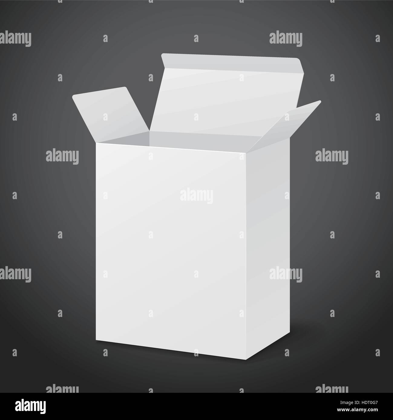 blank carton with soft shadow isolated on black background Stock Vector ...