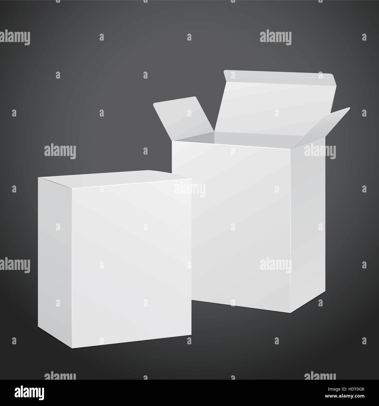 blank carton set isolated on black background Stock Vector Image & Art ...