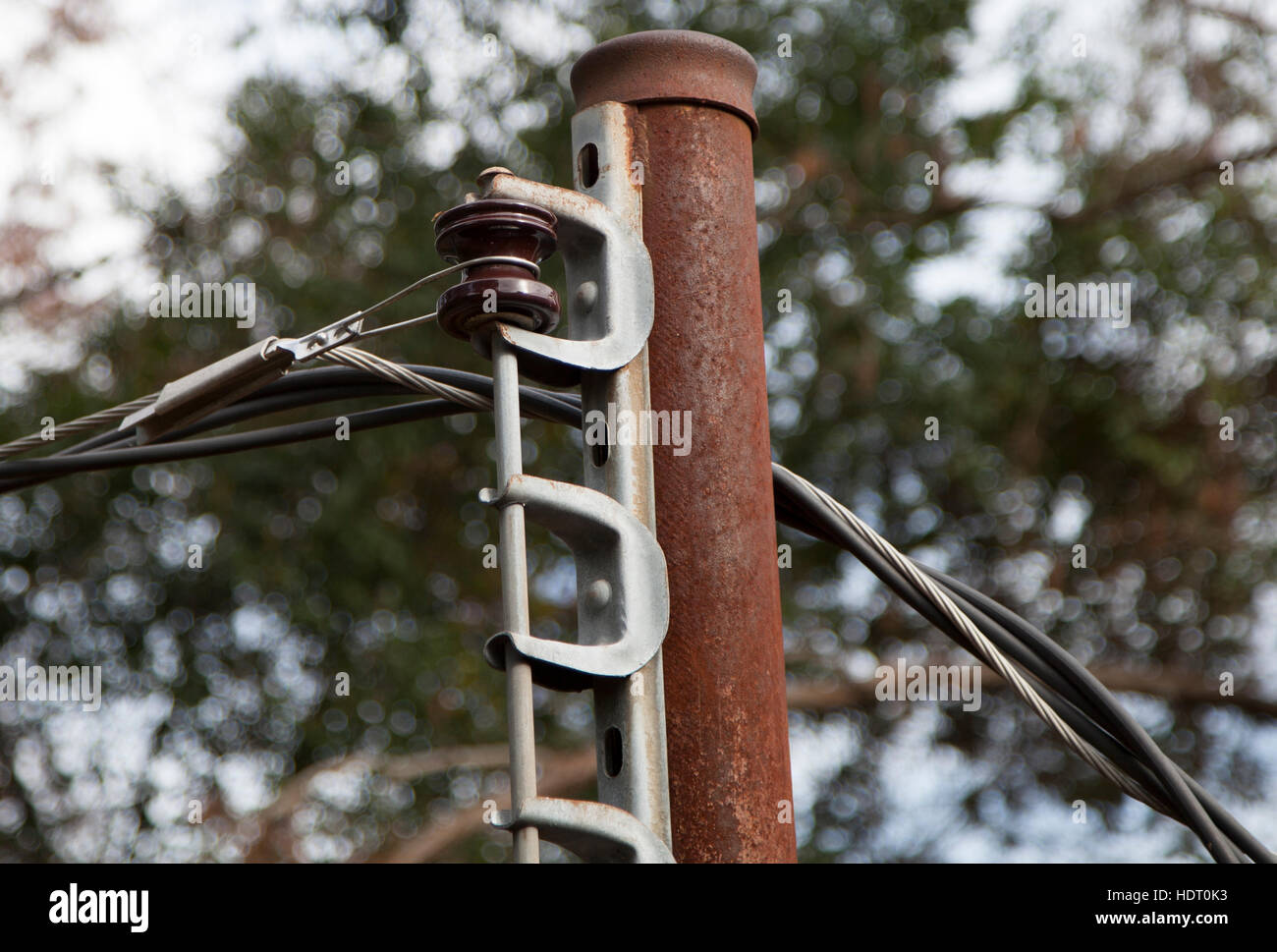 Rusted, old electric pole Stock Photo - Alamy