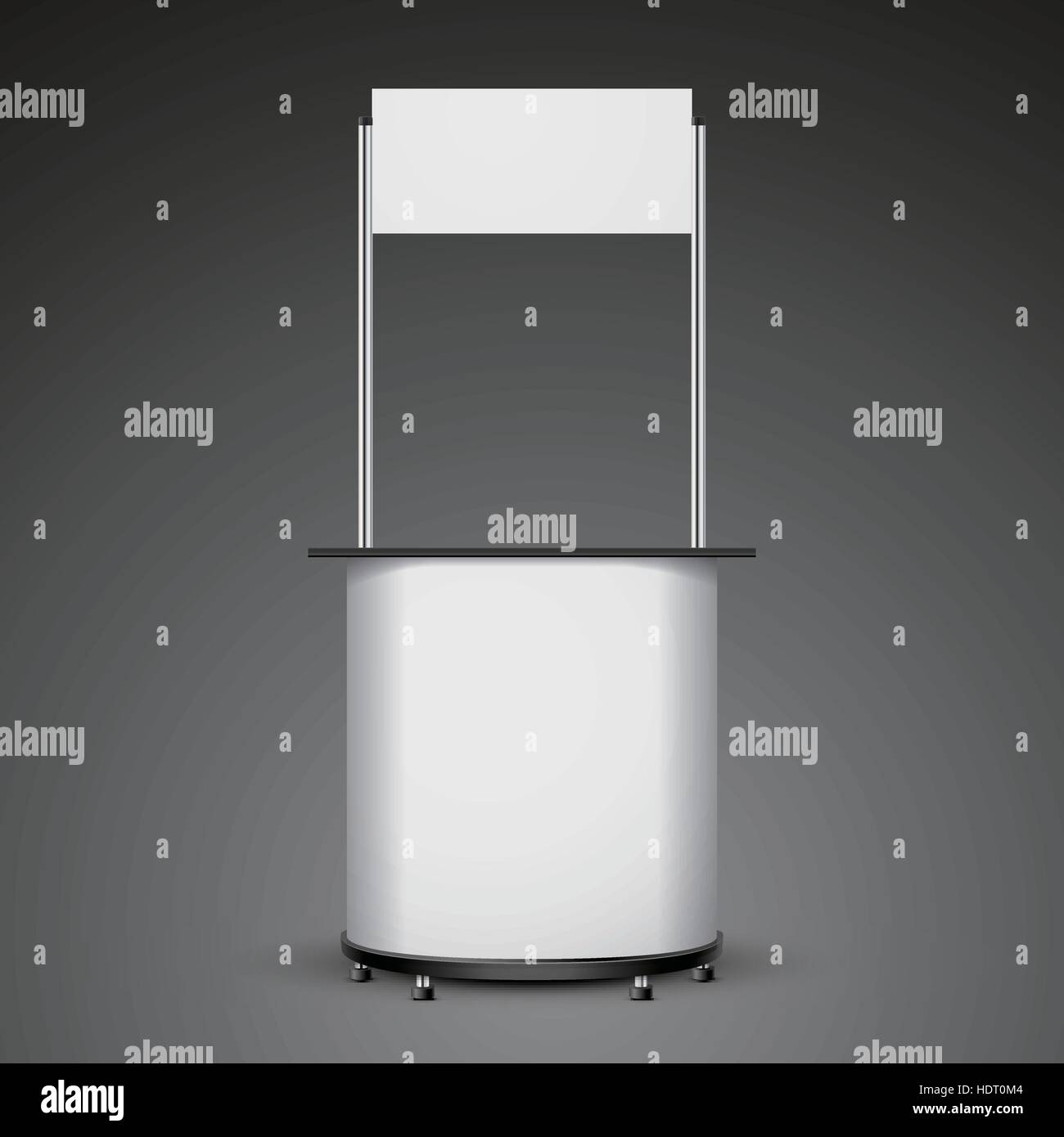 blank exhibition trade stand isolated over black background Stock ...