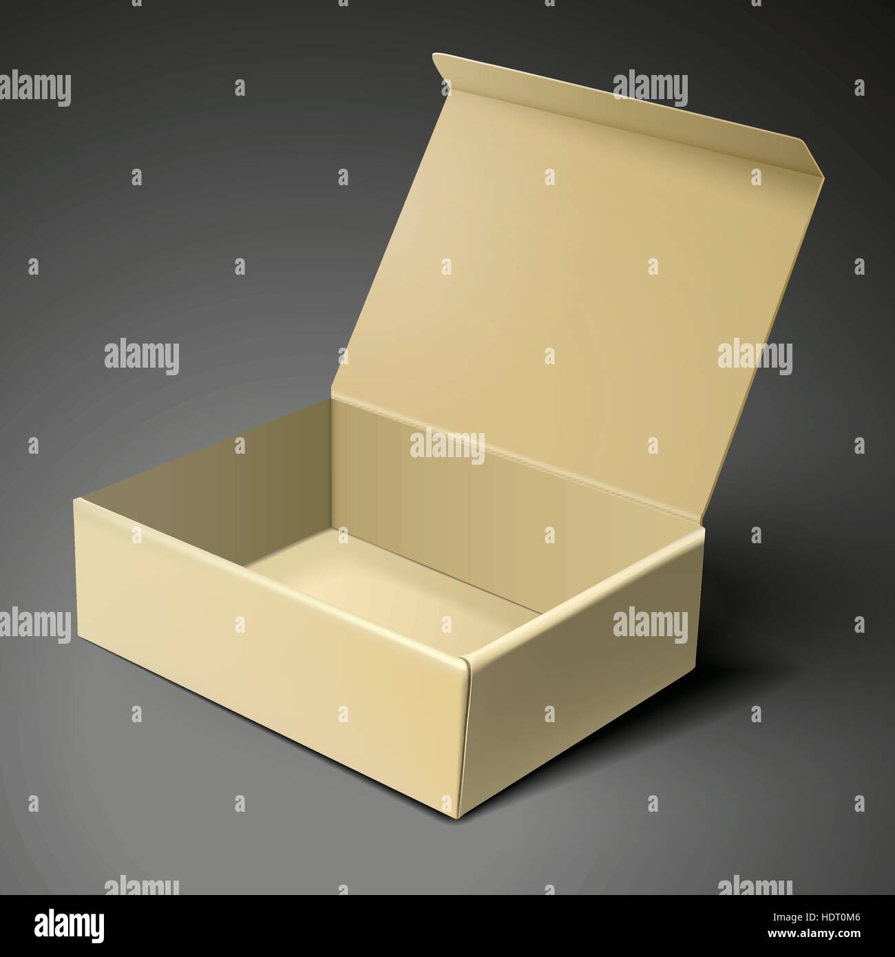 blank open paper box isolated on black Stock Vector Image & Art - Alamy
