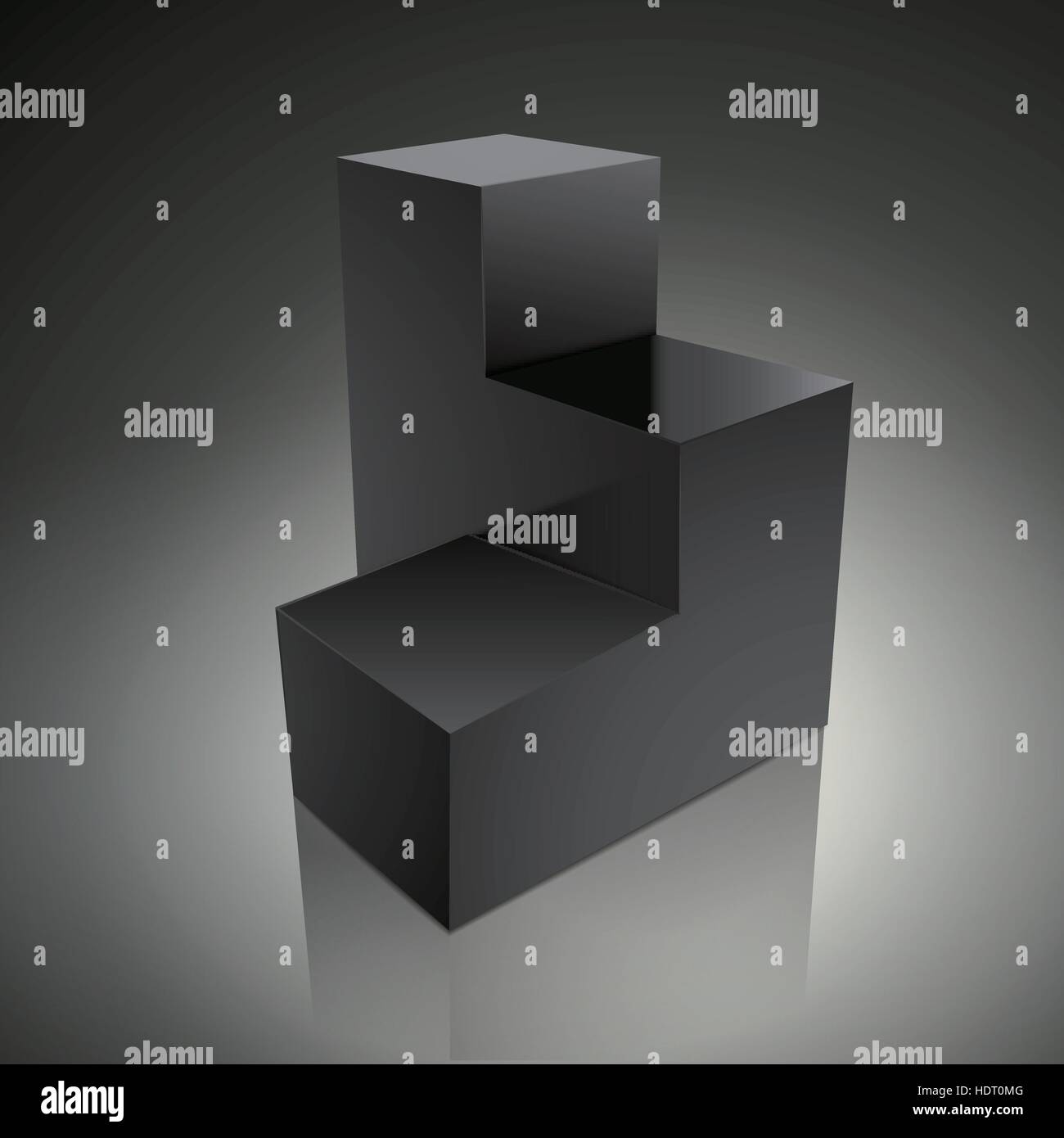 blank square stage isolated over black background Stock Vector Image ...