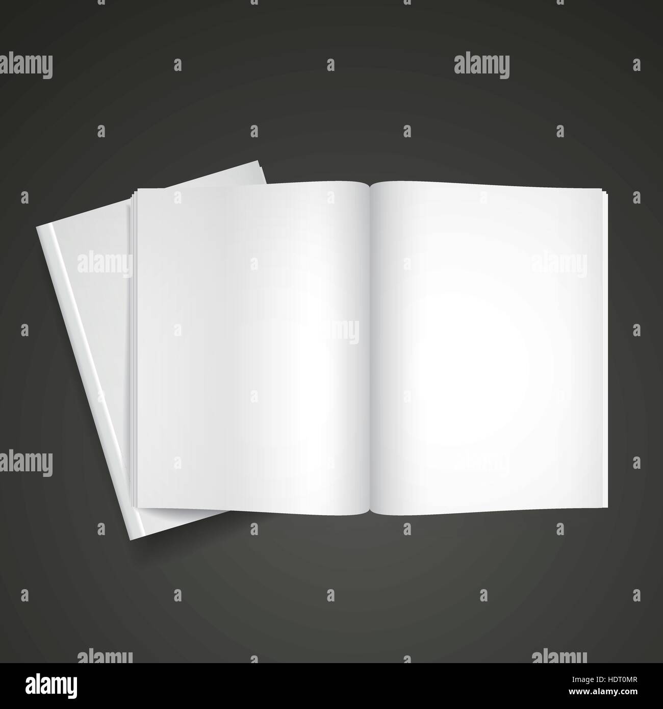 blank open book isolated over black background Stock Vector Image & Art ...
