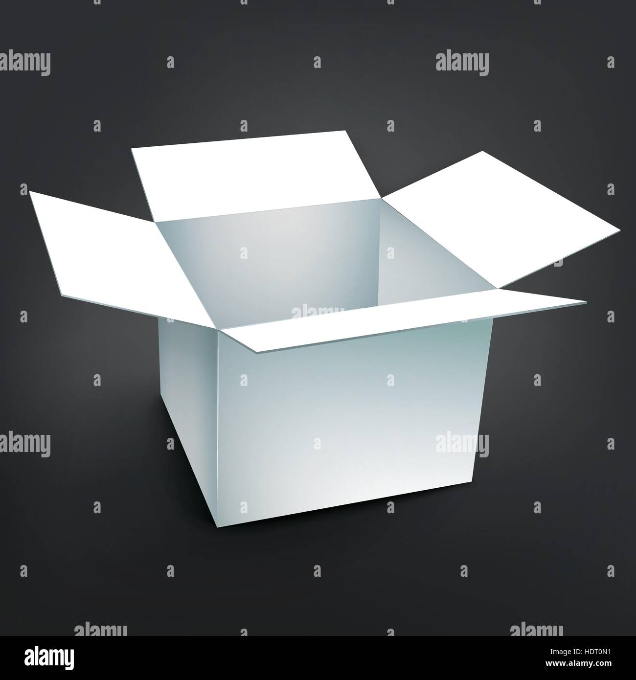 blank carton with soft shadow isolated on black background Stock Vector ...