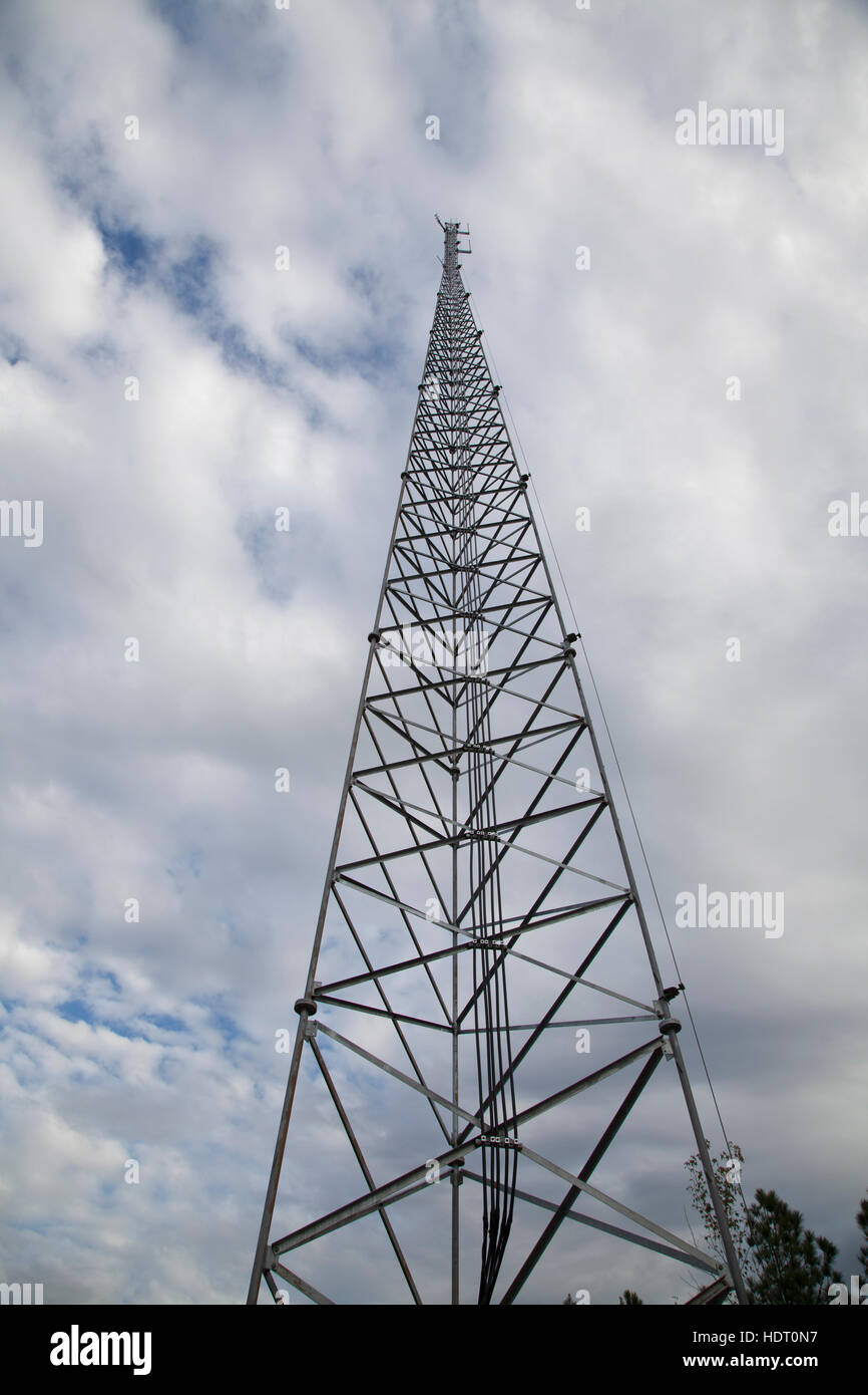 Satellite tower with diminishing perspective Stock Photo - Alamy