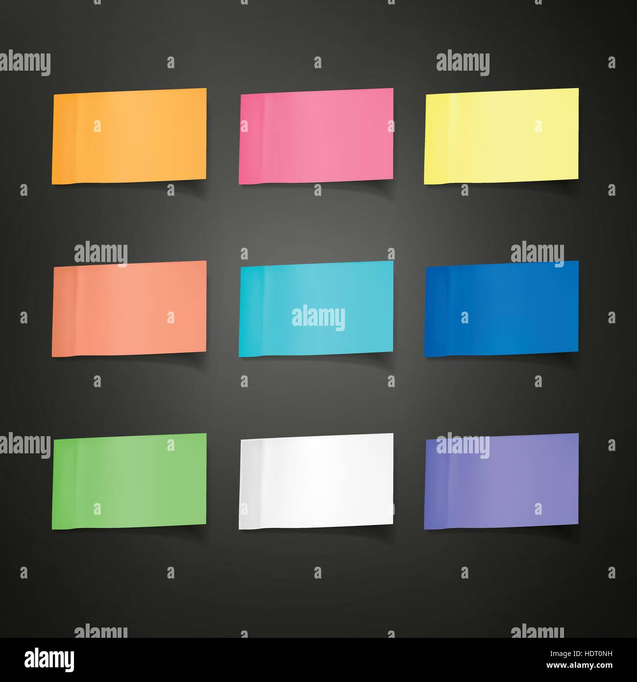 blank colorful sticky notes set over black background Stock Vector ...