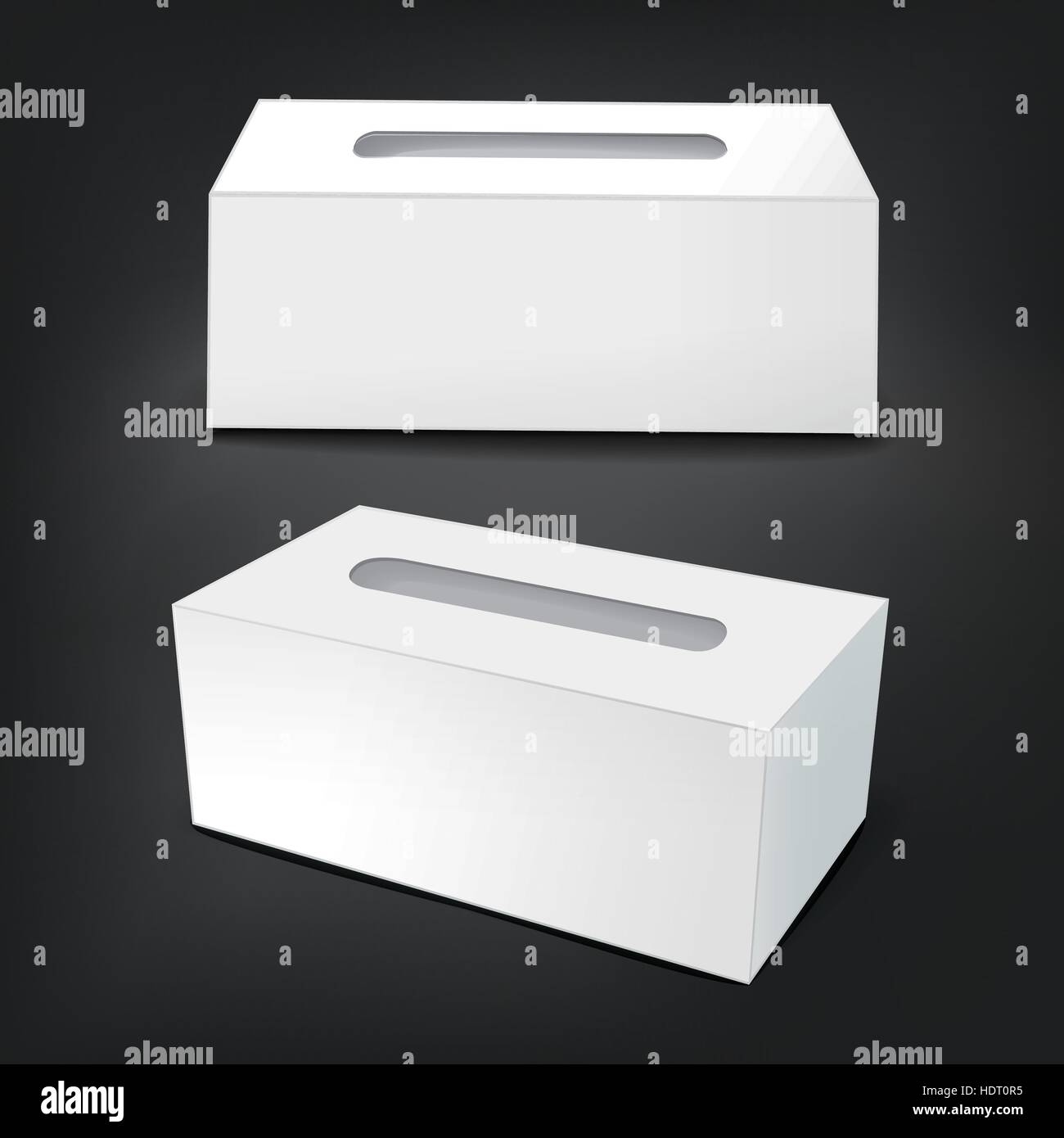 blank tissue box set isolated on black background Stock Vector Image ...