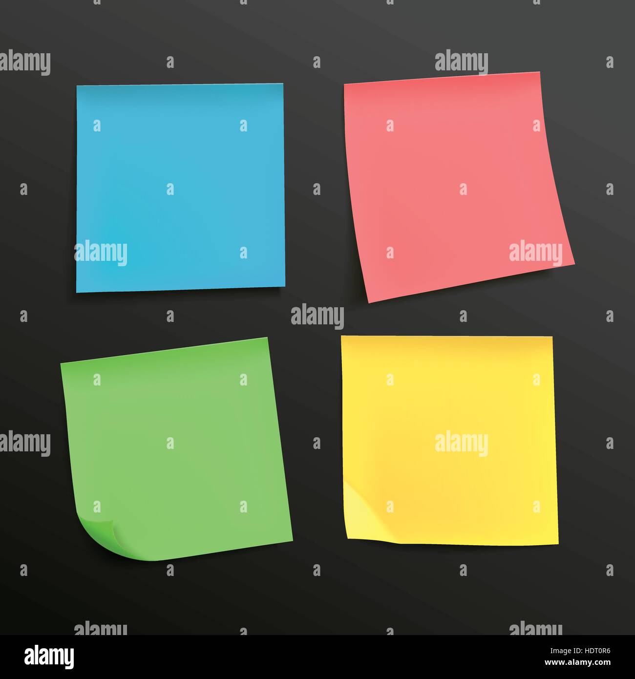 blank colorful sticky notes set over black background Stock Vector ...