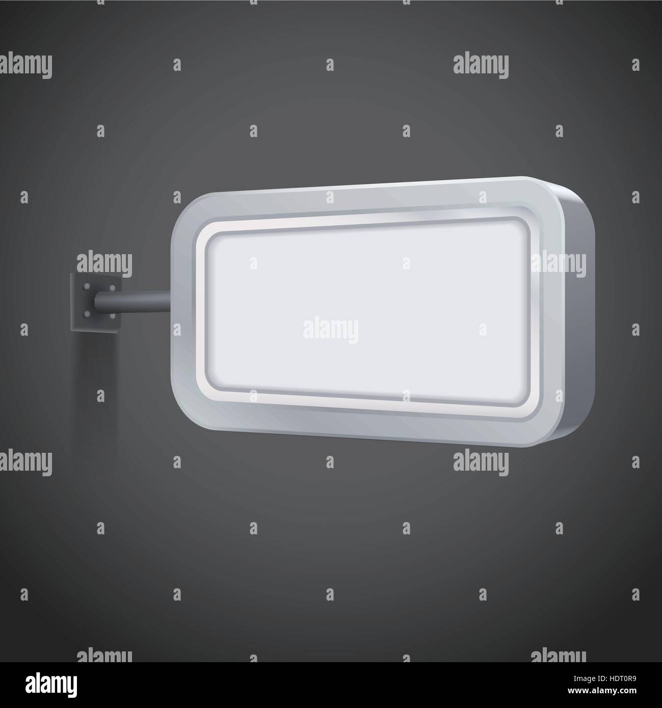3d blank light box template on black background Stock Vector Image ...